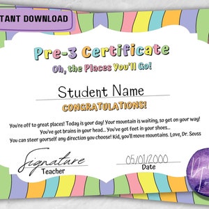 Oh the Places You’ll Go / Dr. Seuss / Pre-3 Graduation / Preschool ...