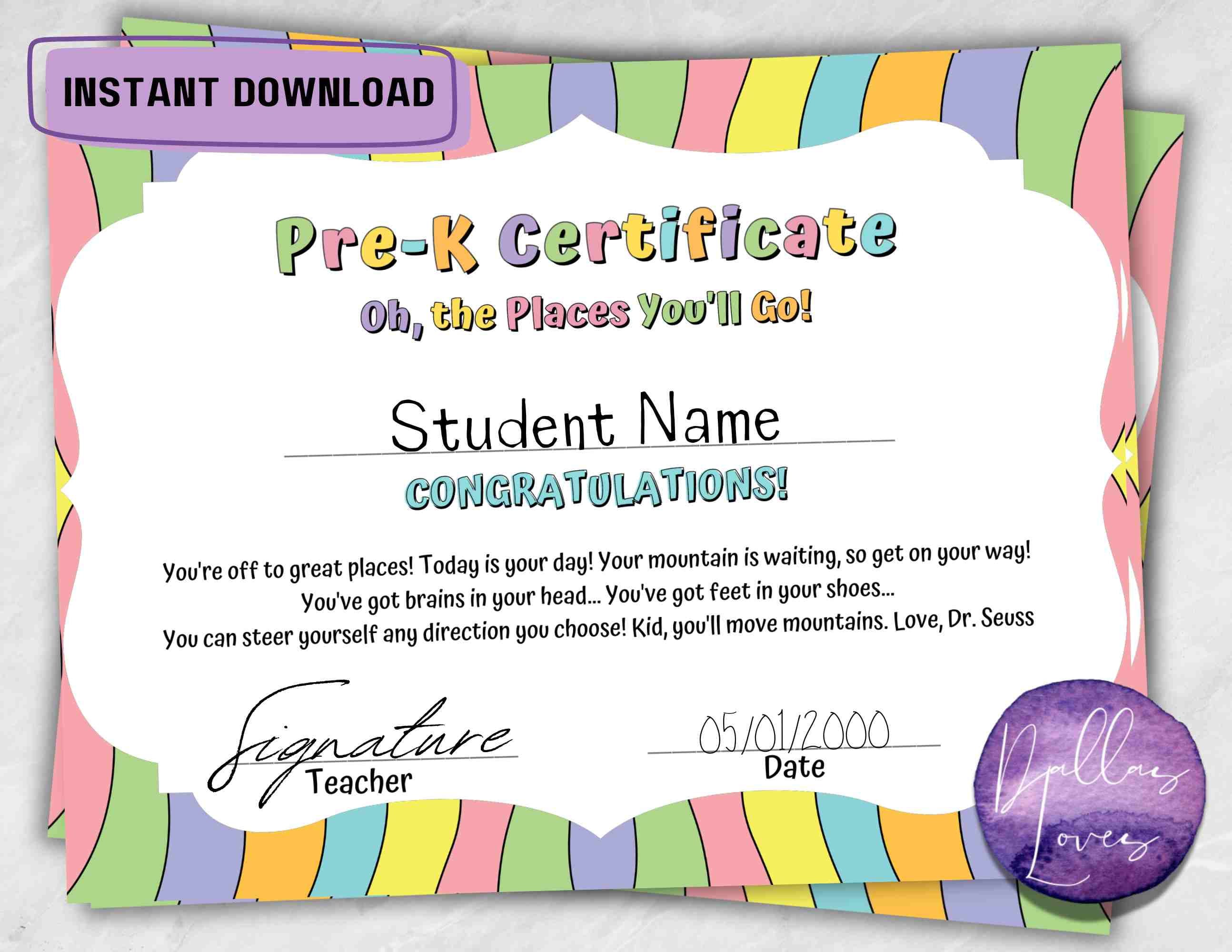 Dr Seuss Kindergarten Graduation Printables Dr. Seuss™ Oh, The