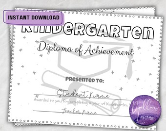 Black and White Kindergarten Certificate With Scalloped Border 2024 ...
