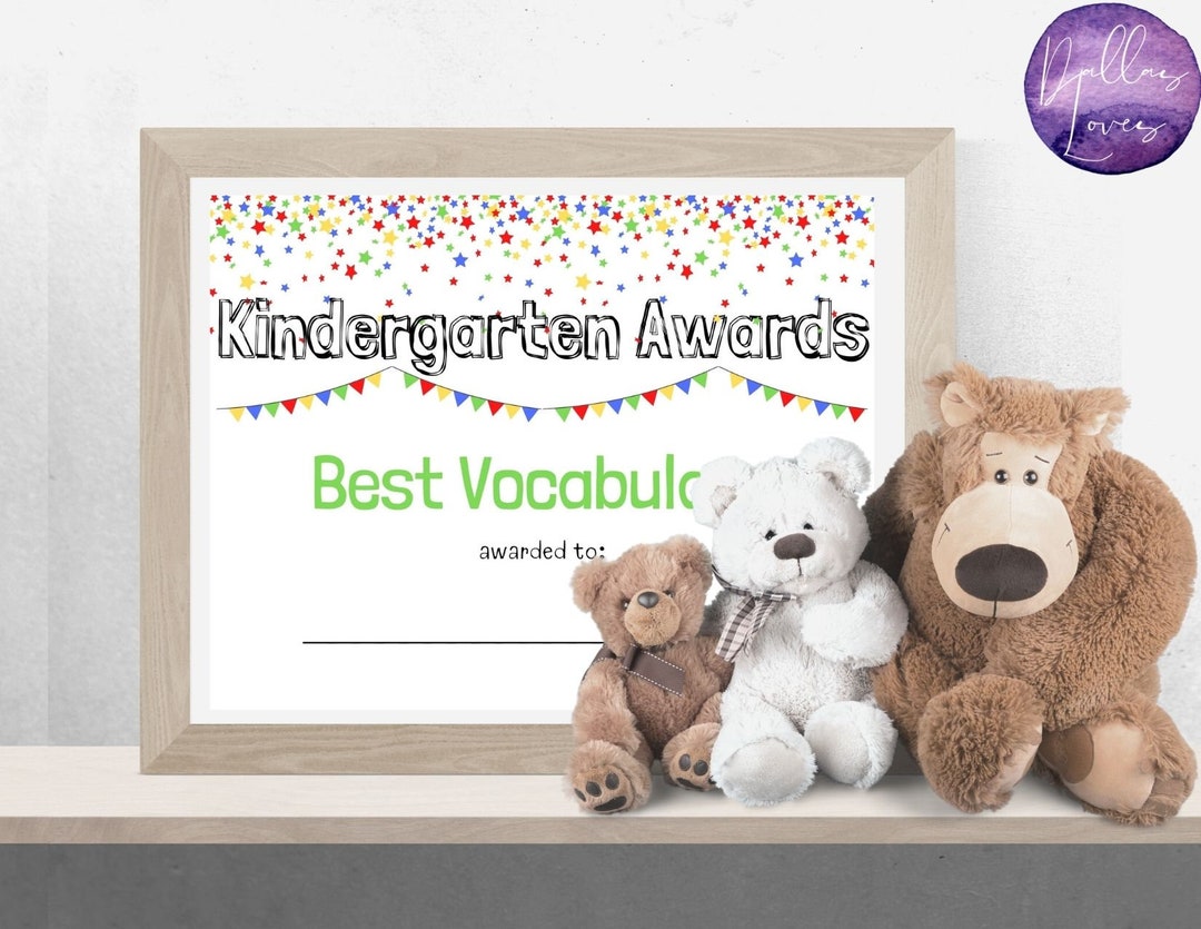 20 Colorful Printable Kindergarten Awards / Kinder Graduation / Digital ...