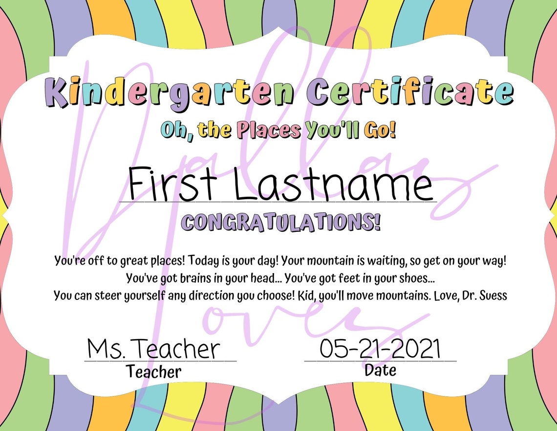 Oh the Places You’ll Go / Dr. Seuss / Kinder Graduation / Rainbow ...