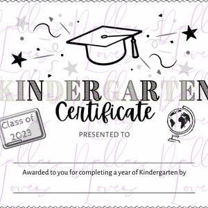 Black and White Kindergarten Certificate With Scalloped Border 2024 ...