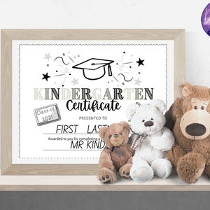 Black and White Kindergarten Certificate With Scalloped Border - Etsy