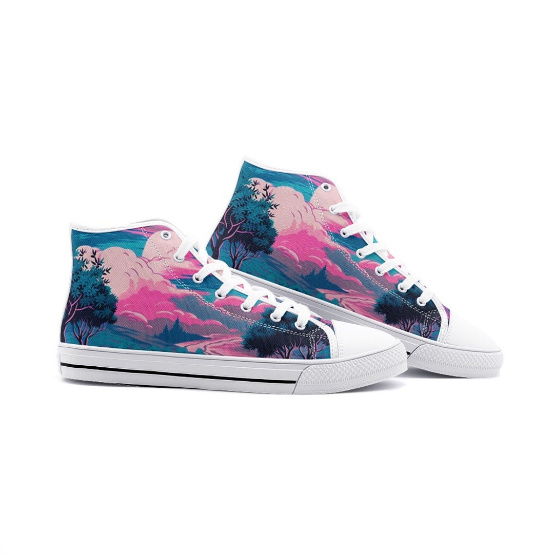 Calm River - Unisex High Top Canvas Shoes - Canvas Sneakers - Vans ...