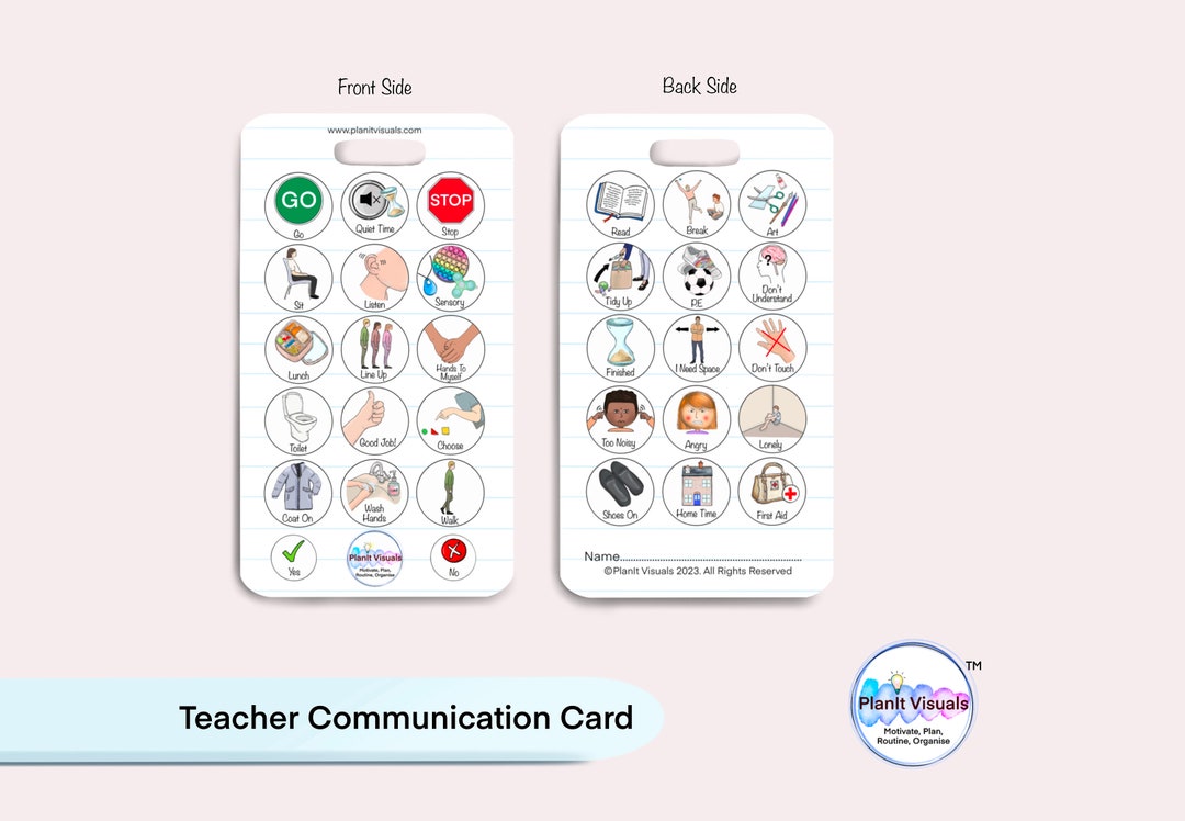 SEND Teacher Communication Card AAC Core Board Primary School Teacher ...