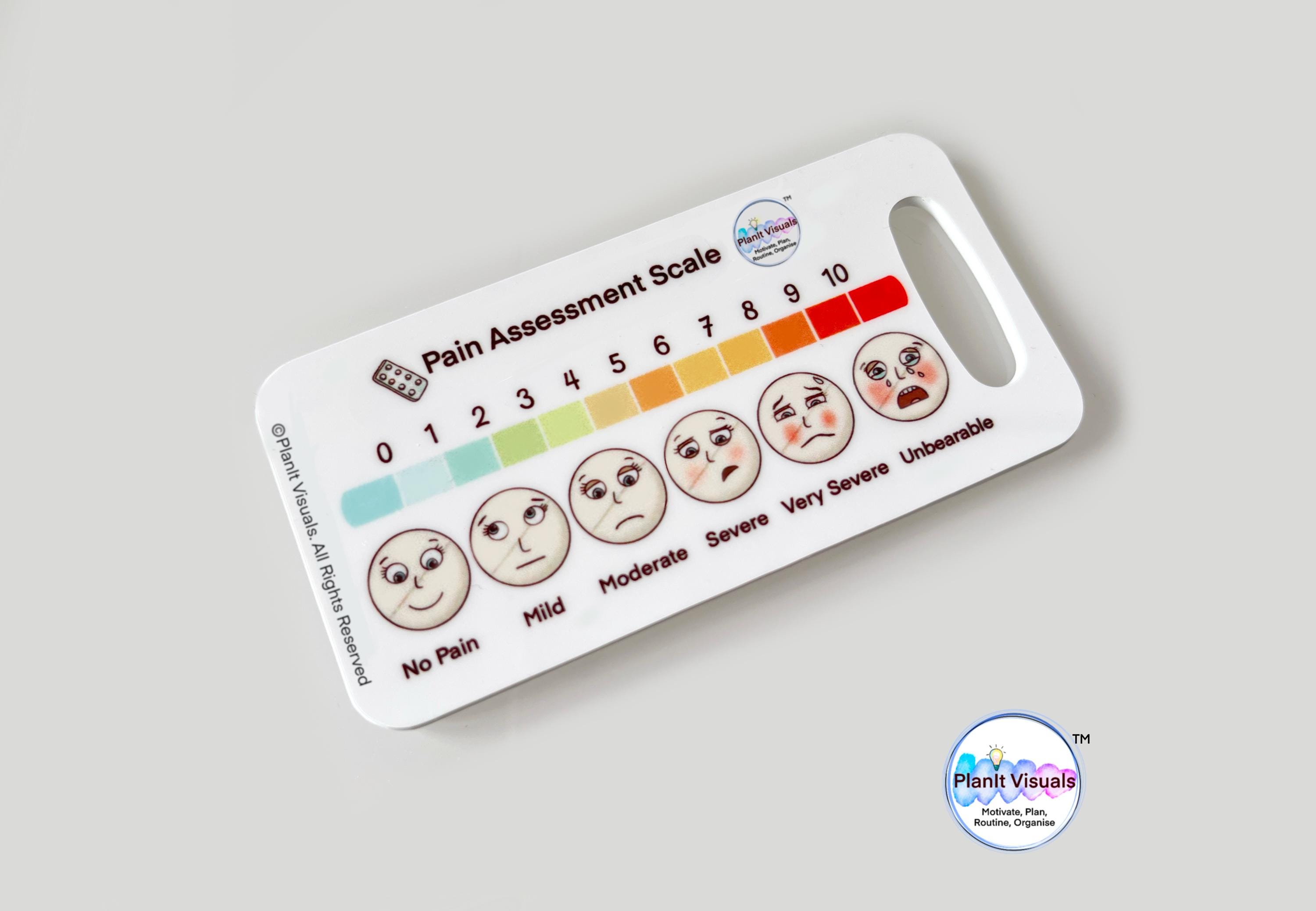 Pain Assessment Tool Pain Scale Pain Rating Badge Medical Card Pain ...