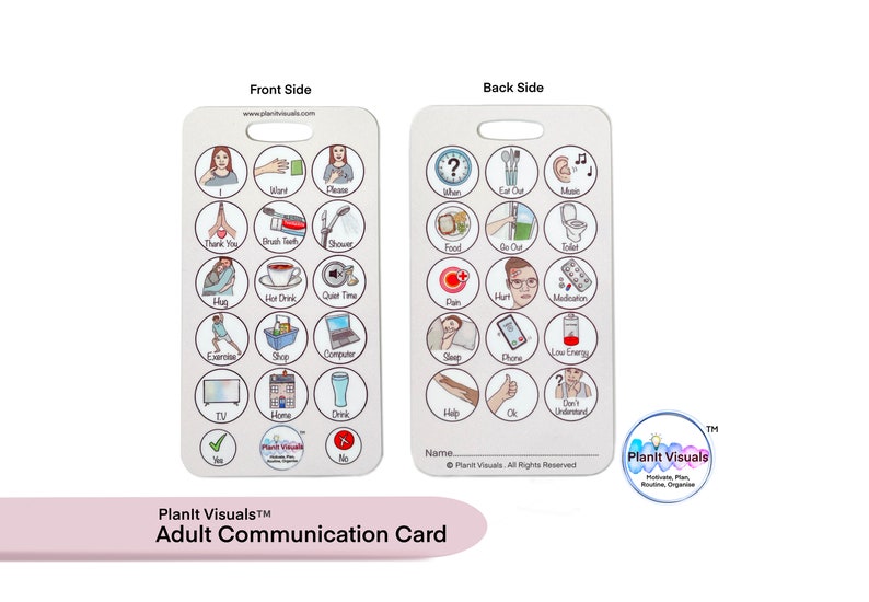 Adult Communication Card - AAC Board - Non Verbal - ASD Visual Aid ...
