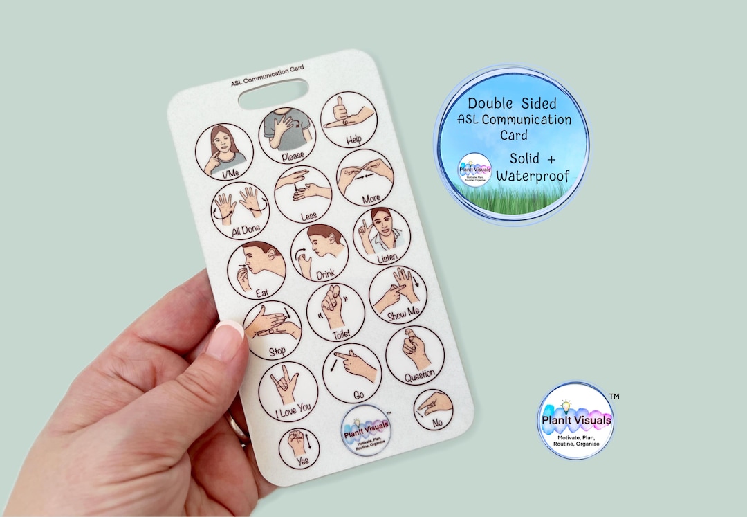 ASL Communication Card - ASL Flash Card - ASL Sign Language Student ...