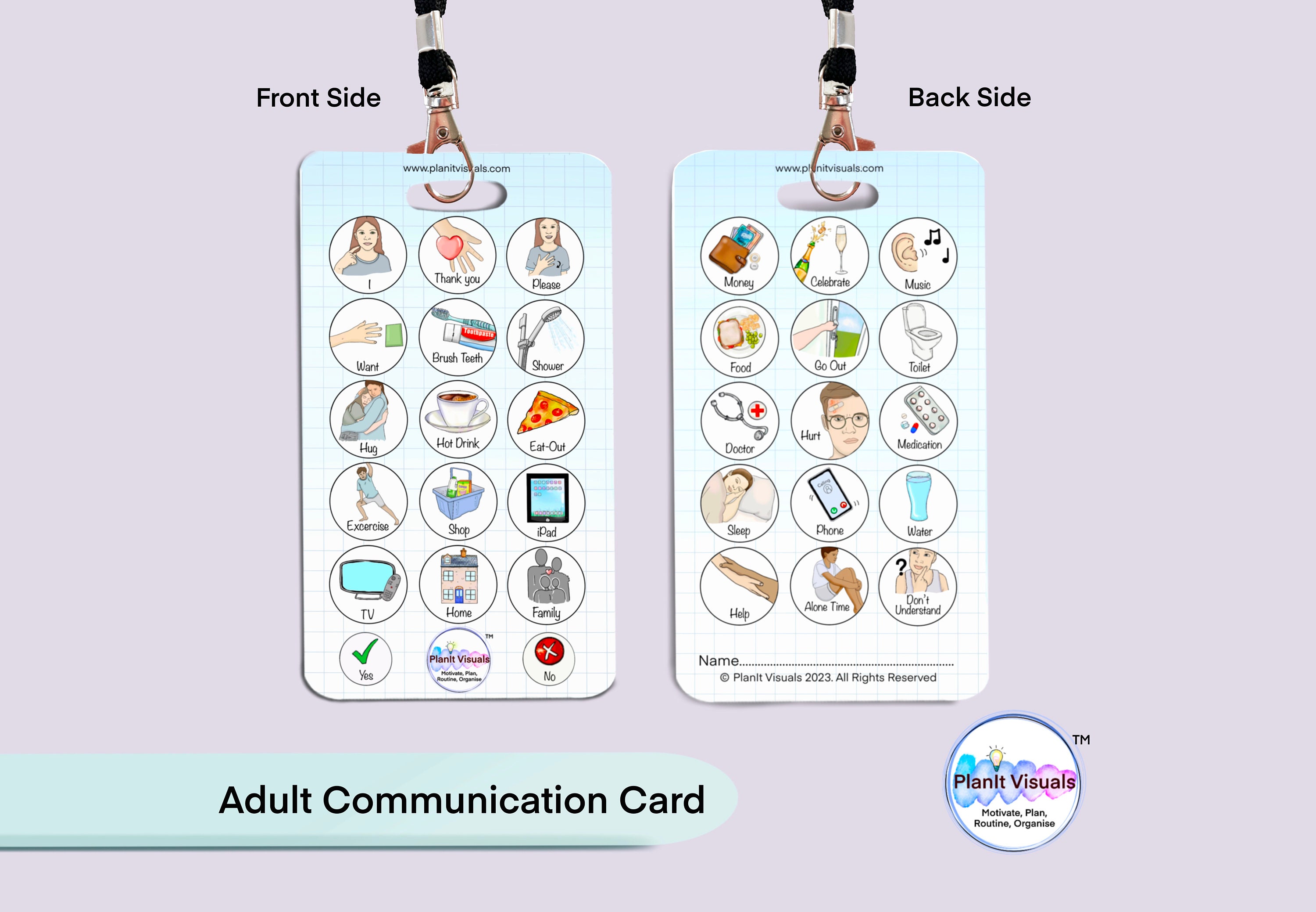 Adult Communication Card AAC Board Non Verbal ASD Visual Aid Dementia ...