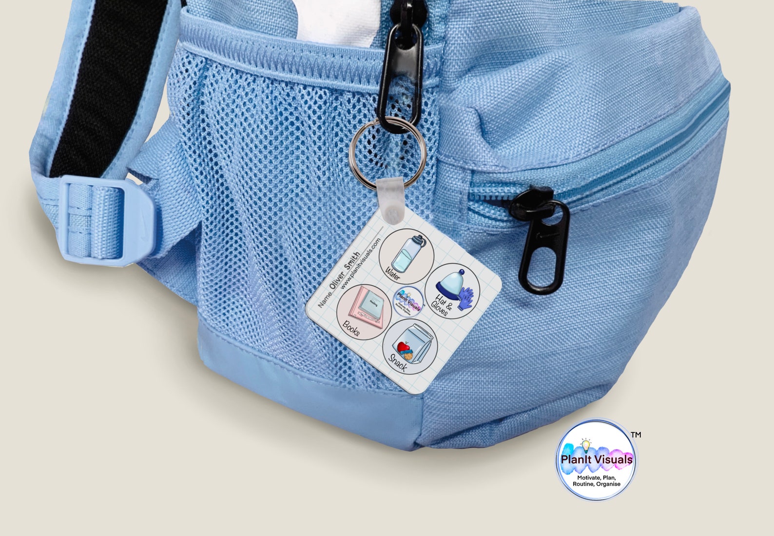 Personalised School Bag Reminder Tag - Daily Routine Keyring - Visual ...
