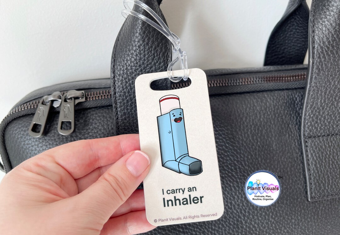 I Carry an Inhaler Bag Tag Asthma Alert Keyring inhaler Keyring Inhaler ...