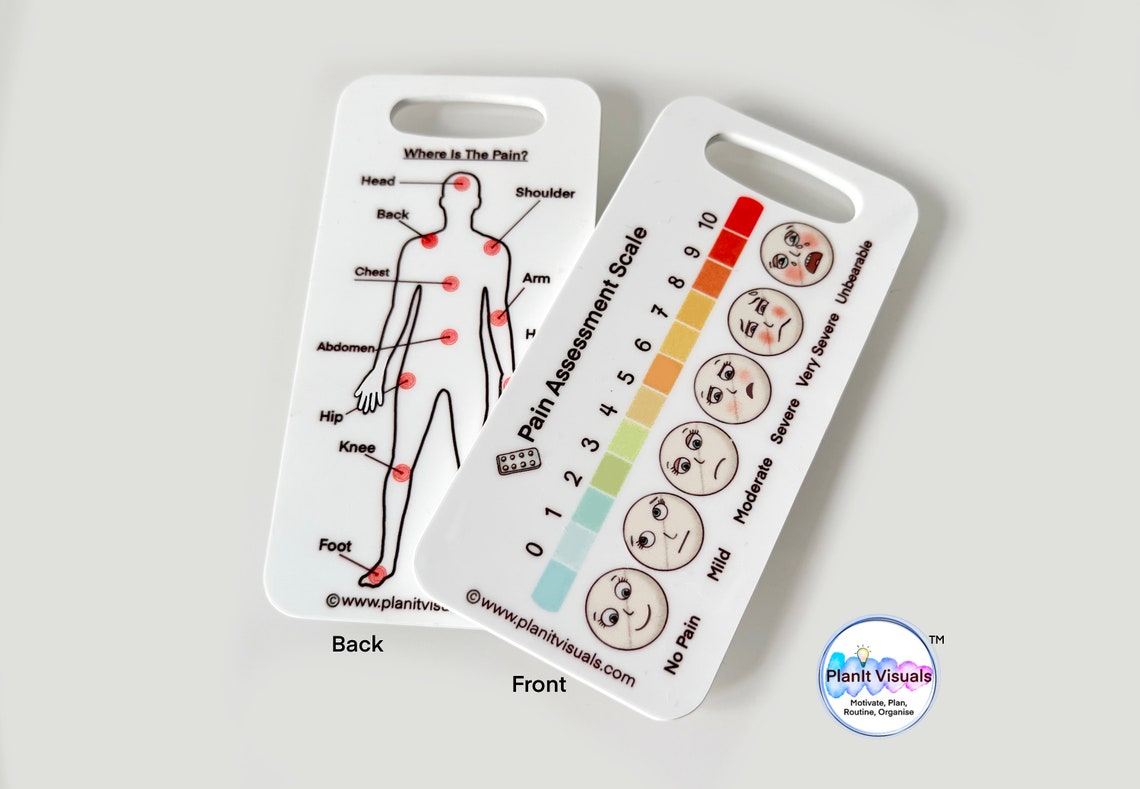 Pain Assessment Tool Pain Scale Pain Rating Badge Medical Card Pain ...