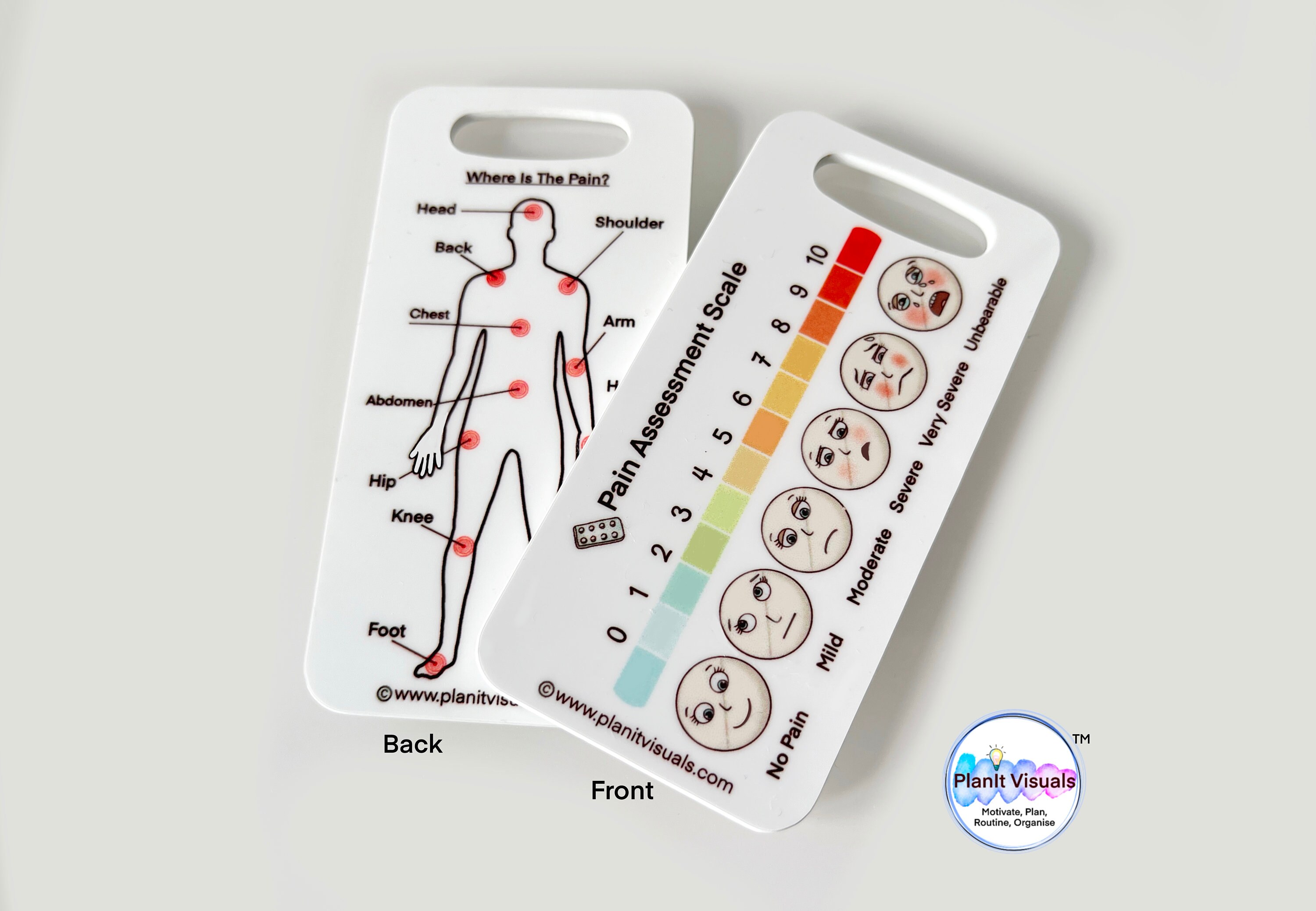Pain Assessment Tool Pain Scale Pain Rating Badge Medical Card Pain ...