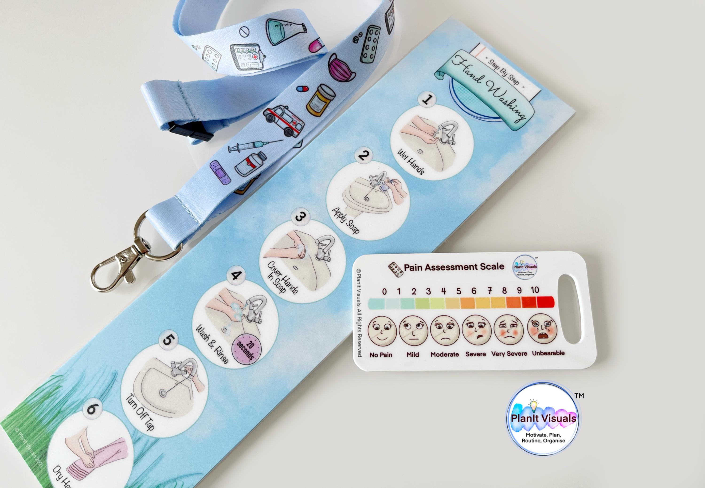 Pain Assessment Tool - Pain Scale - Pain Rating Badge - Medical Card ...