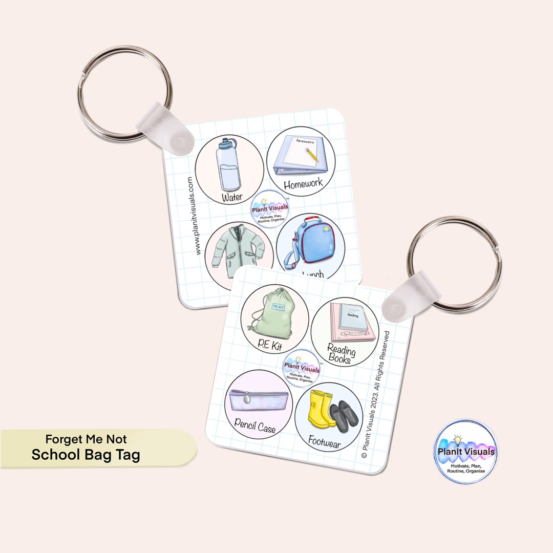 School Bag Reminder Tag School Reminders Keyring Daily - Etsy