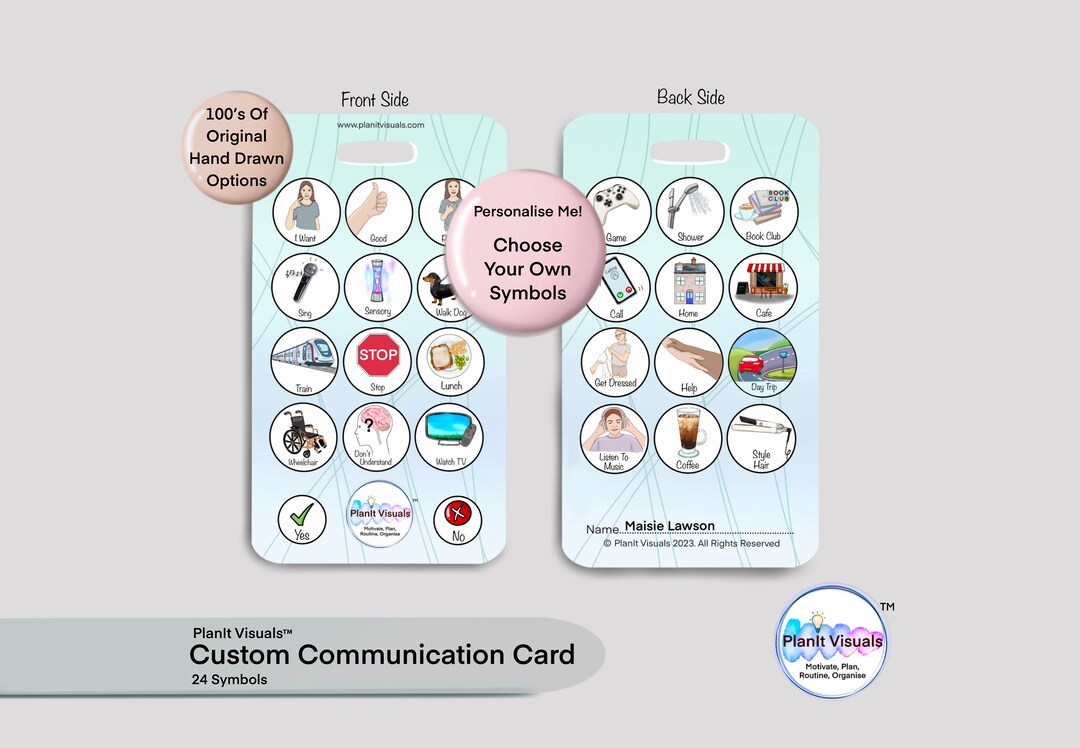 Custom Communication Card for Non Verbal Visual - Etsy