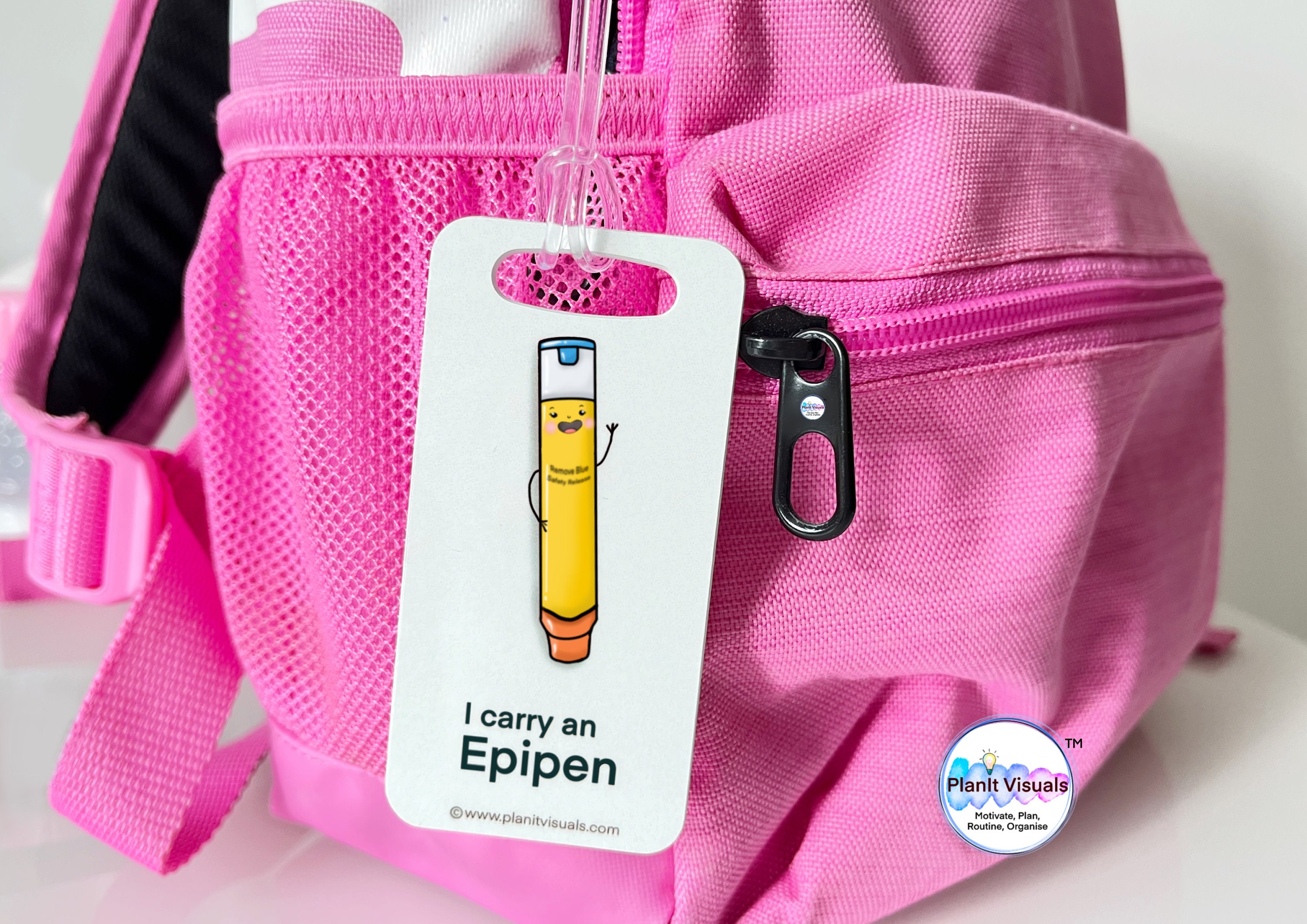 I Carry an Epipen Bag Tag Epipen Keyring Epipen Lunch Bag Label Allergy Alert Allergy Awareness ...