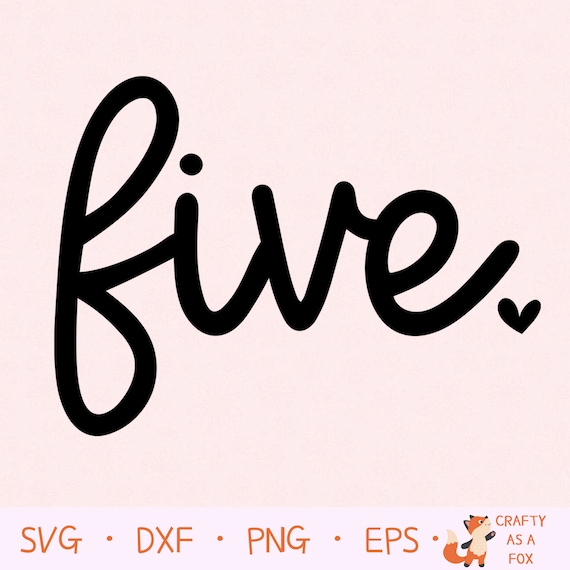 Five SVG Five Birthday Svg 5th Birthday Fifth Birthday - Etsy
