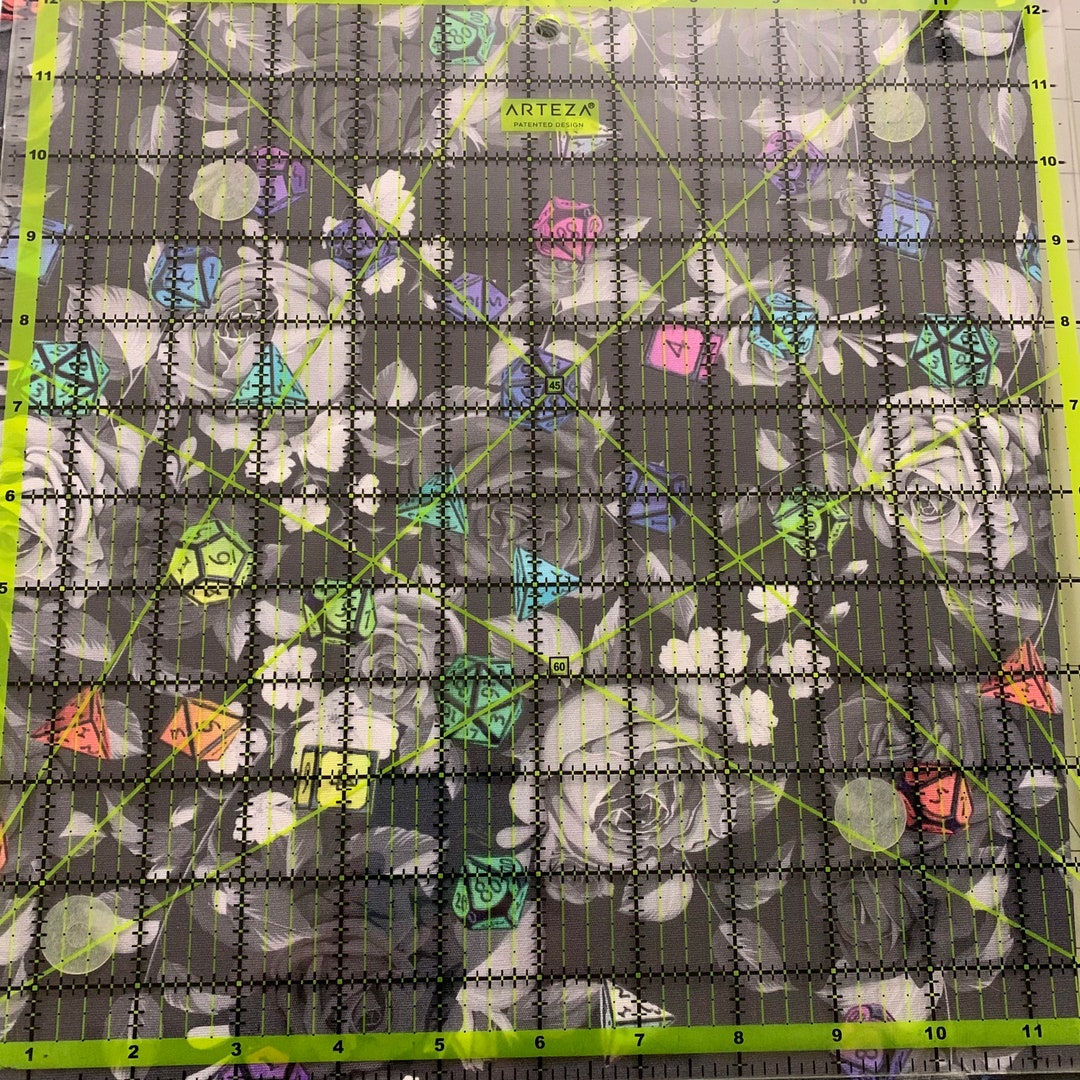Dnd Dice Floral Black & White Fabric 100% Cotton Fabric - Etsy