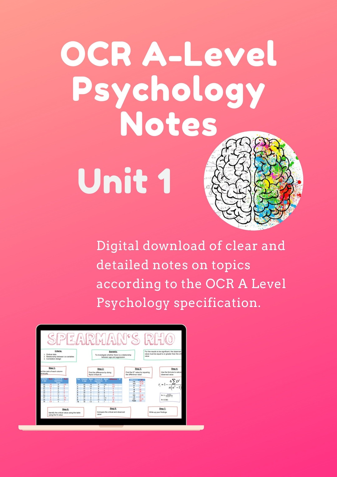 OCR A Level Psychology Unit 1 Notes - Etsy