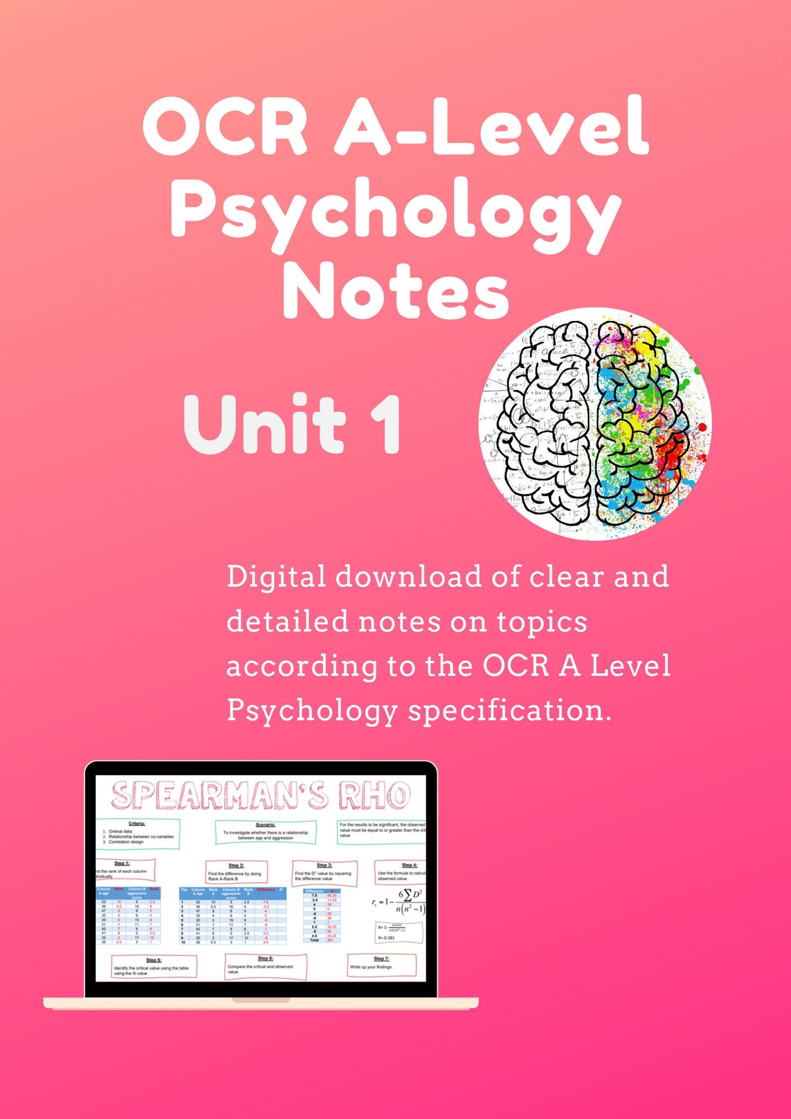 OCR A Level Psychology Unit 1 Notes - Etsy