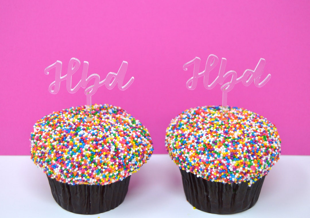 Happy Birthday Cupcake Toppers HBD Toppers Custom Party - Etsy