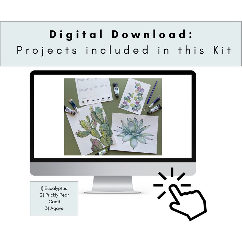 Digital Download of Jewel-toned Botanical Watercolor Kit printable and ...