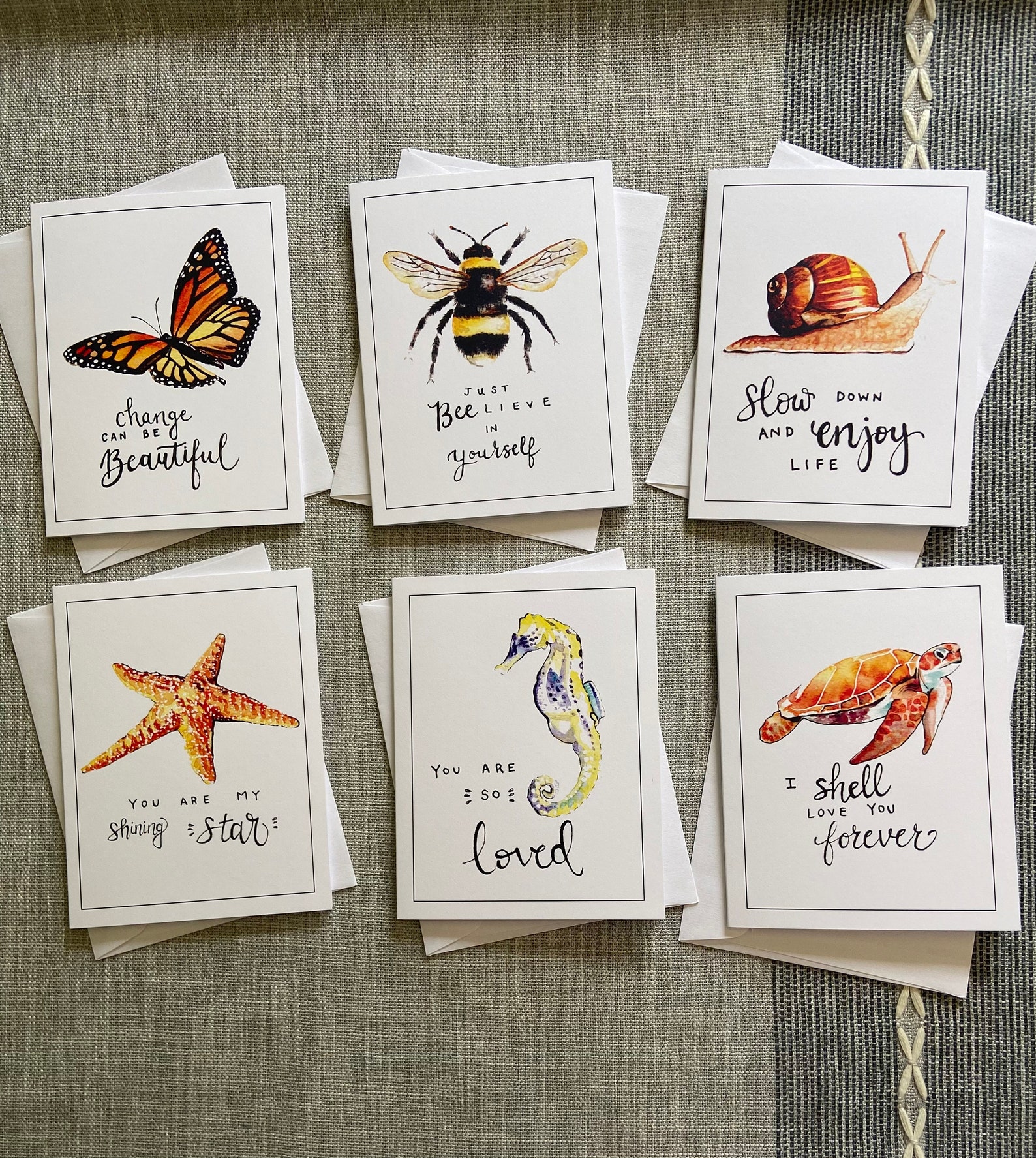 Inspirational Quotes Greeting Cards Set Of 6 Etsy