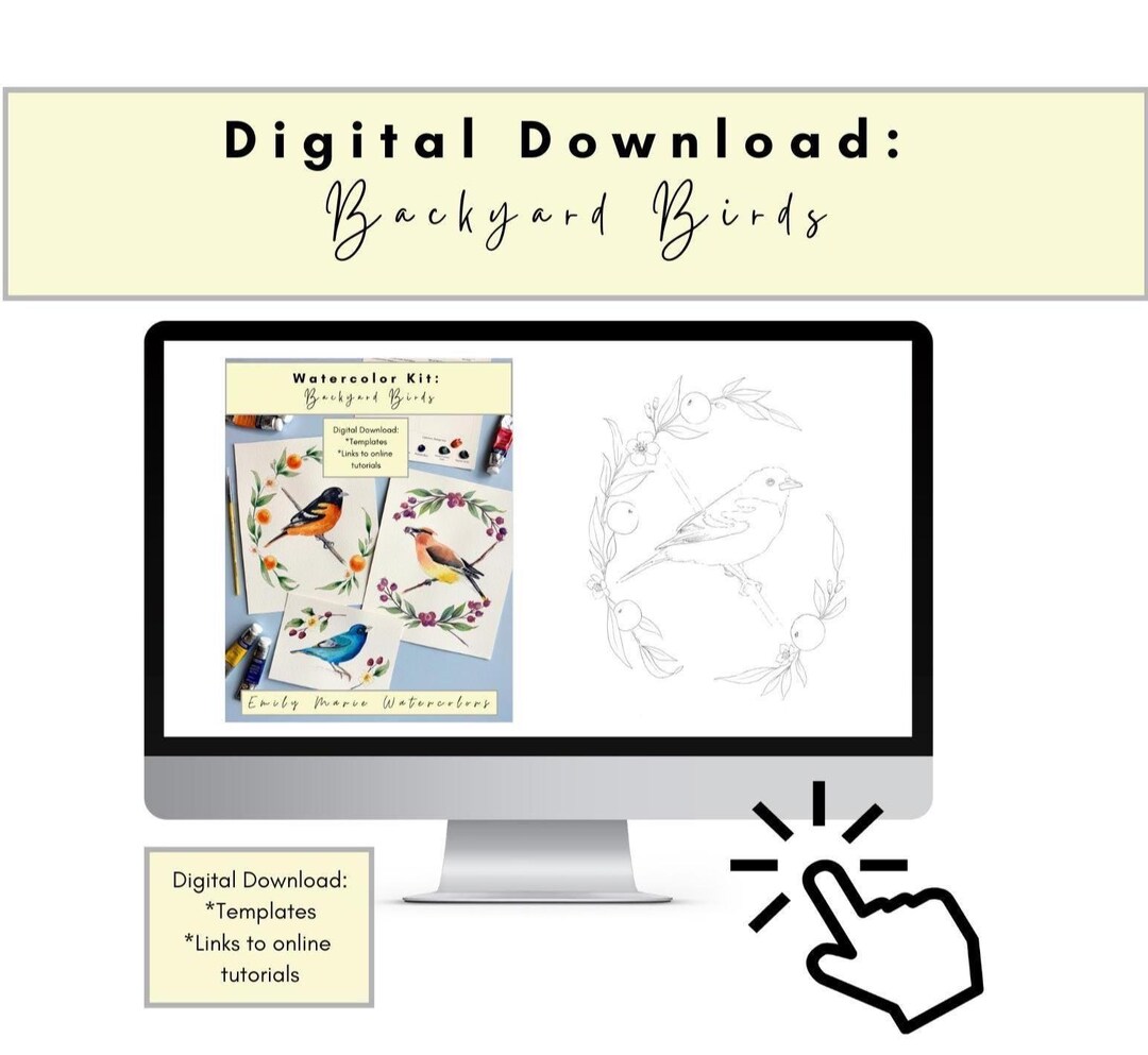 Digital Download of Backyard Birds Watercolor Kit (printable and ...