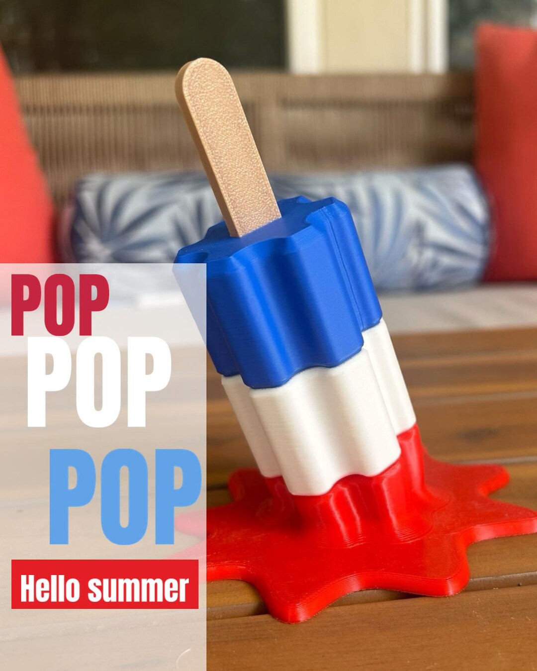 Melted Bomb Pop Sculpture: Beachy Summer Decor, Vibrant Colors - Etsy