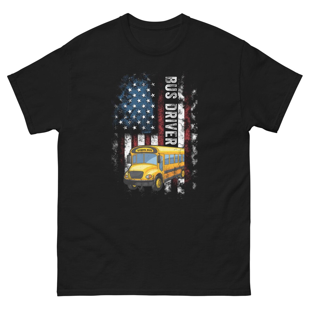 School Bus Driver USA Flag Retired Drivers Driving Men - Etsy