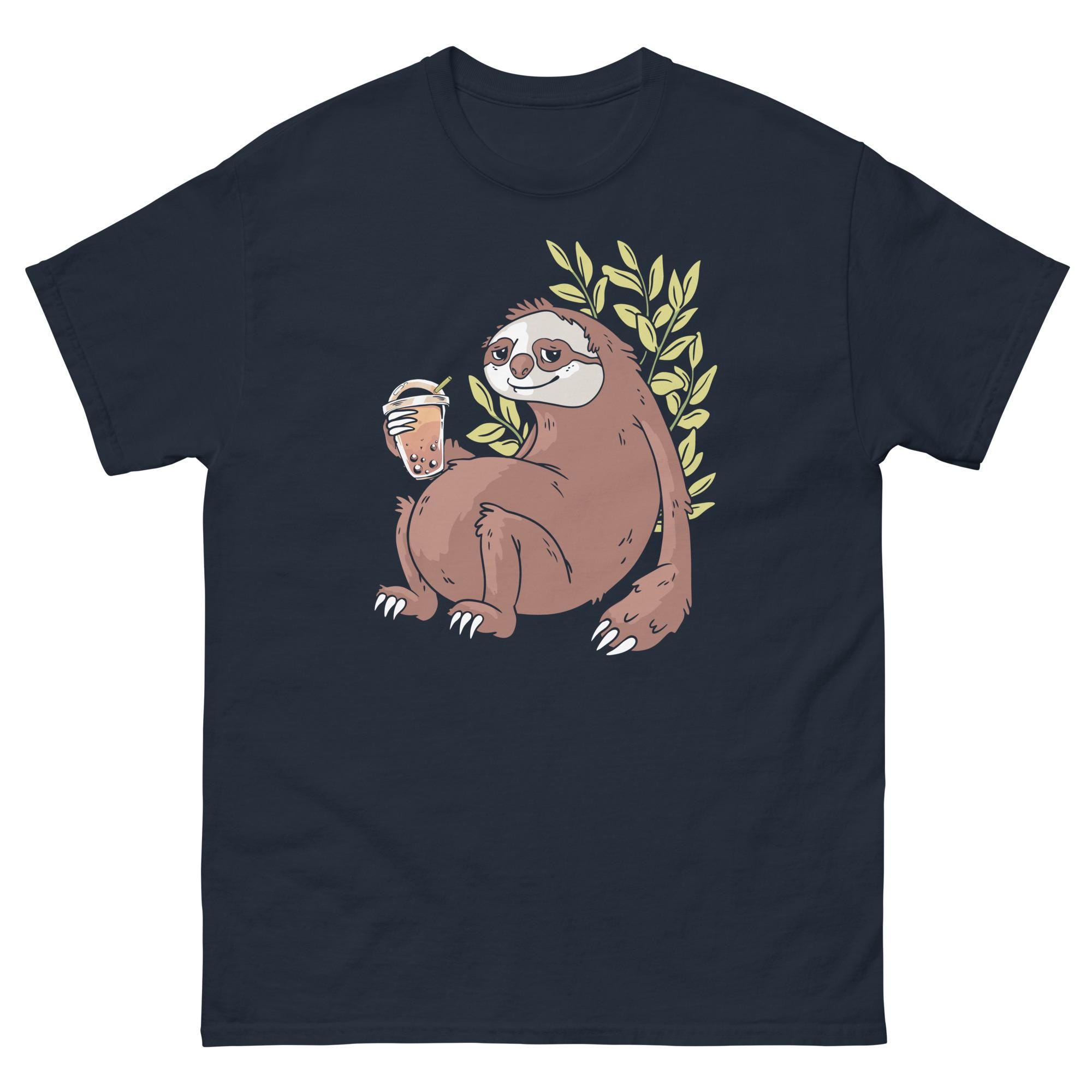 Sloth Drinking Boba Tea Kawaii Japanese Bubble Tea Graphic - Etsy