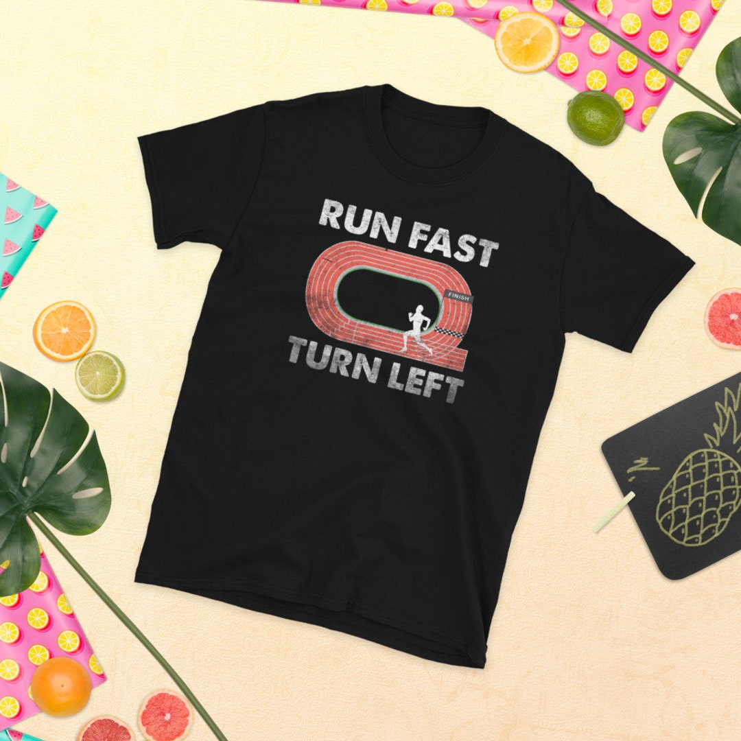 Retro Track and Field Design Run Fast Turn Left - Etsy
