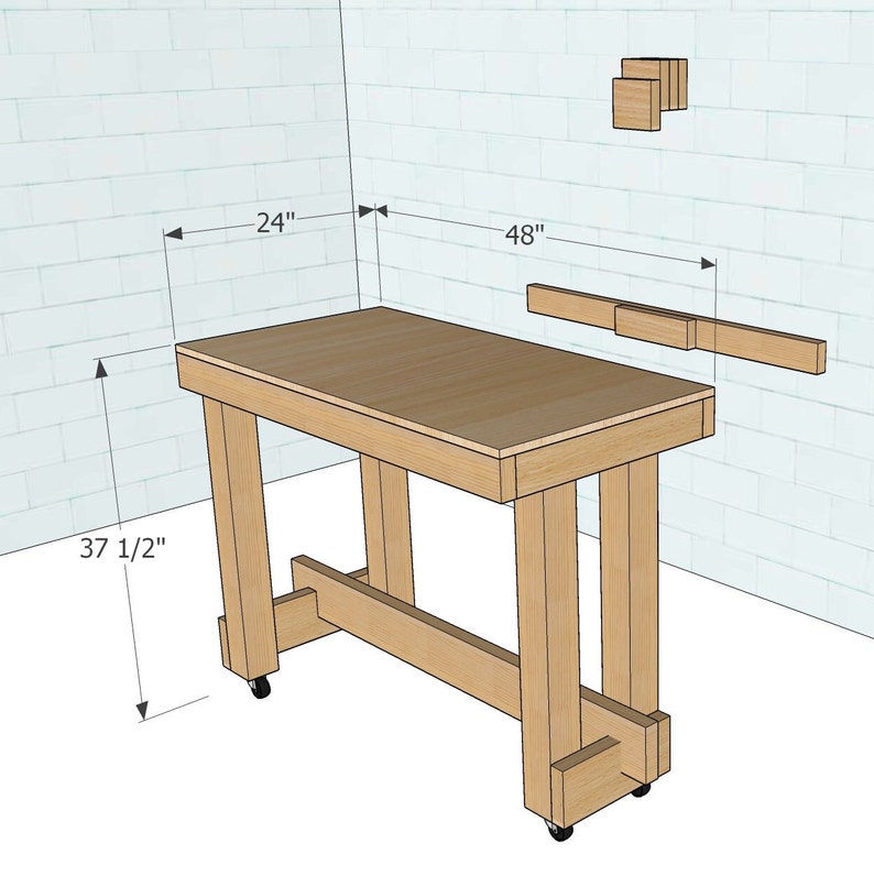 Foldable Mobile Workbench Instant PDF Download DIY - Etsy