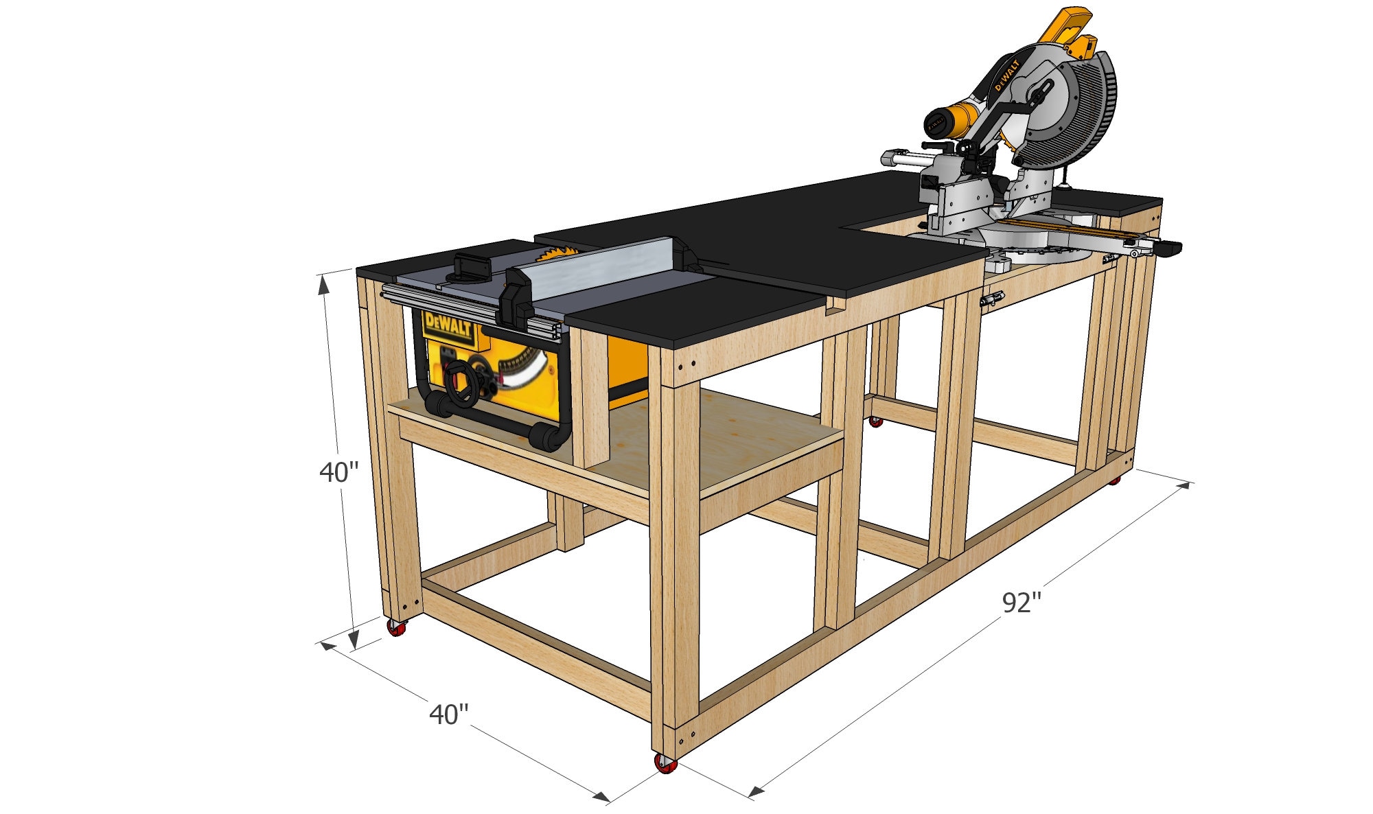 Mobile Miter / Table Saw Workbench Plans Instant PDF - Etsy UK Mobile Miter / Table Saw Workbench Plans Instant PDF - Etsy UK