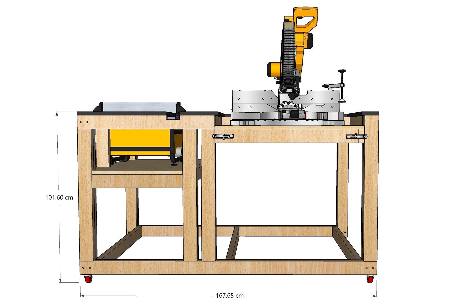 Compact Mobile Workbench Plans for Miter / Table Saw Instant - Etsy