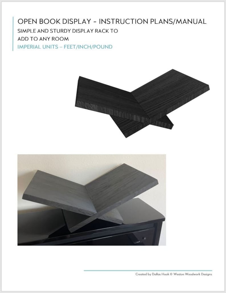 Open Book Display Plan Instant PDF Download Book Holder | Etsy