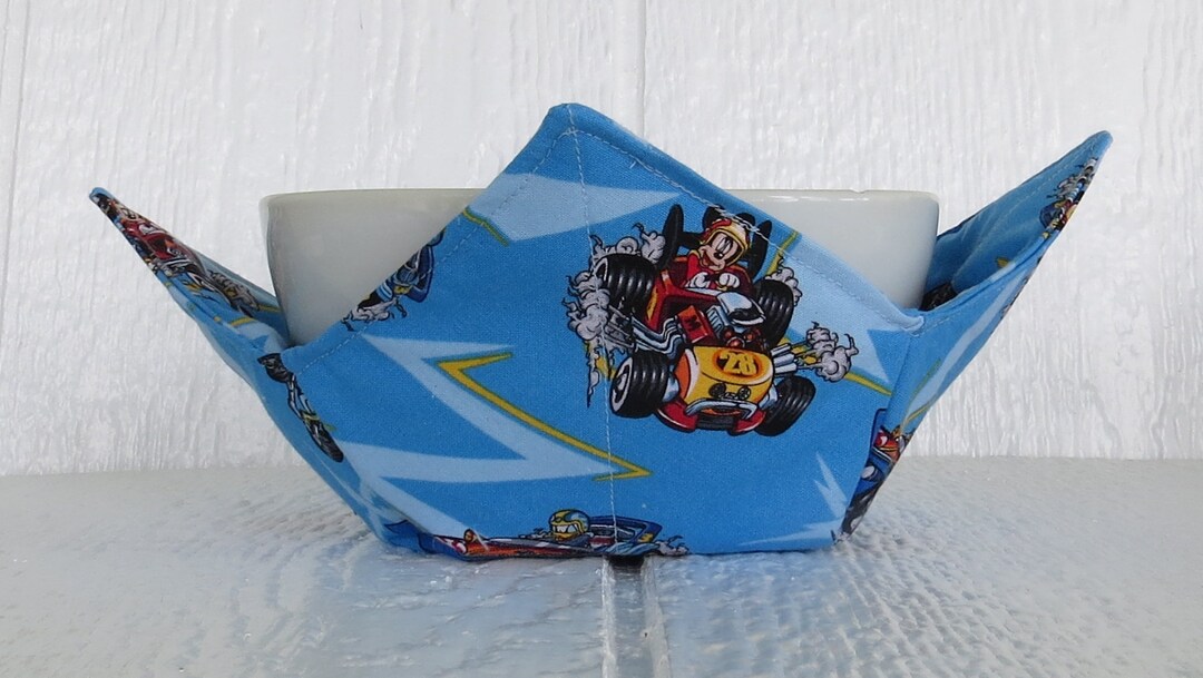 Mickey Disney Cars Inspired Theme Reversable Bowl Cozy-cotton Fabric-7. ...