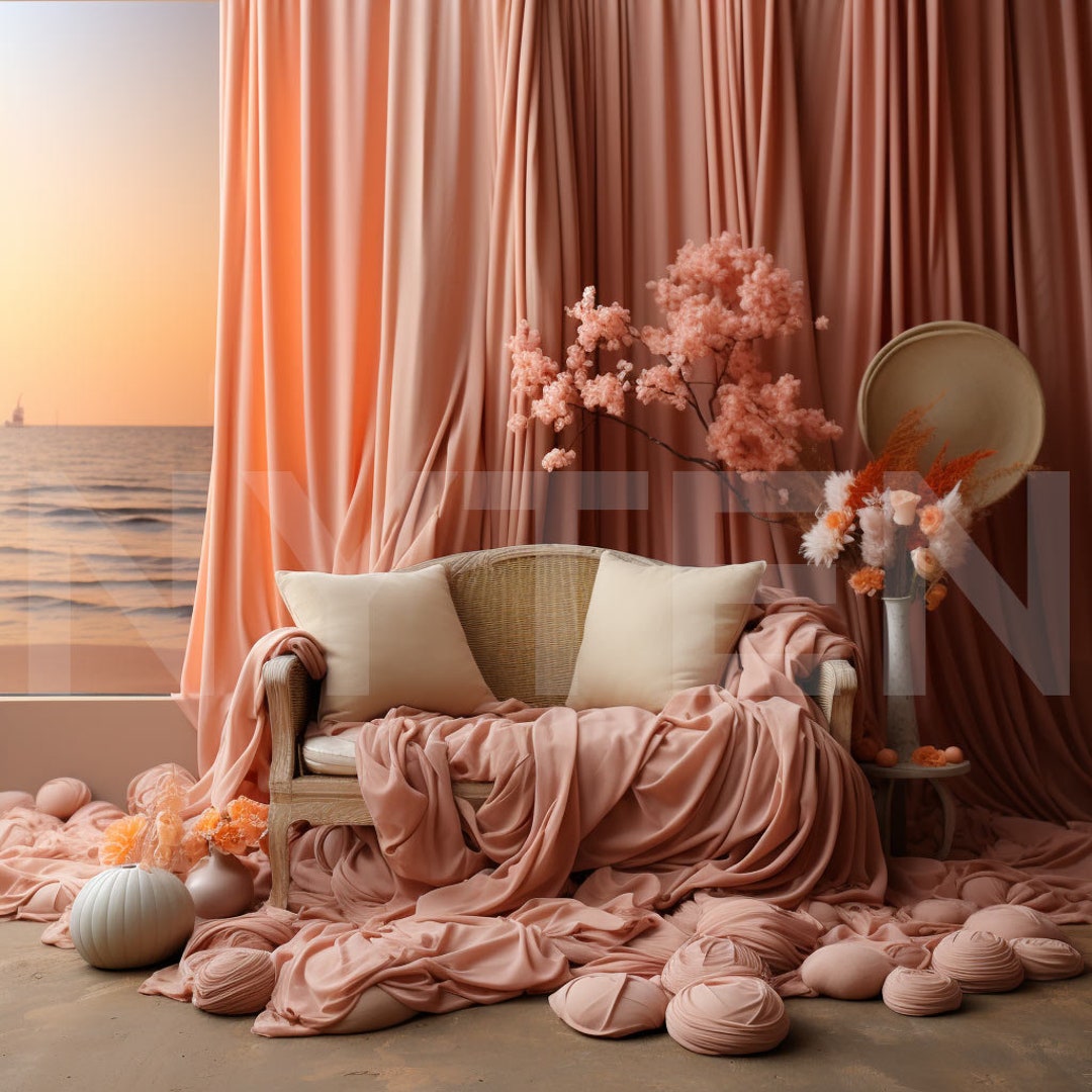 Romantic Beach Boho Digital Backdrop , Overlays, Studio Backdrops ...