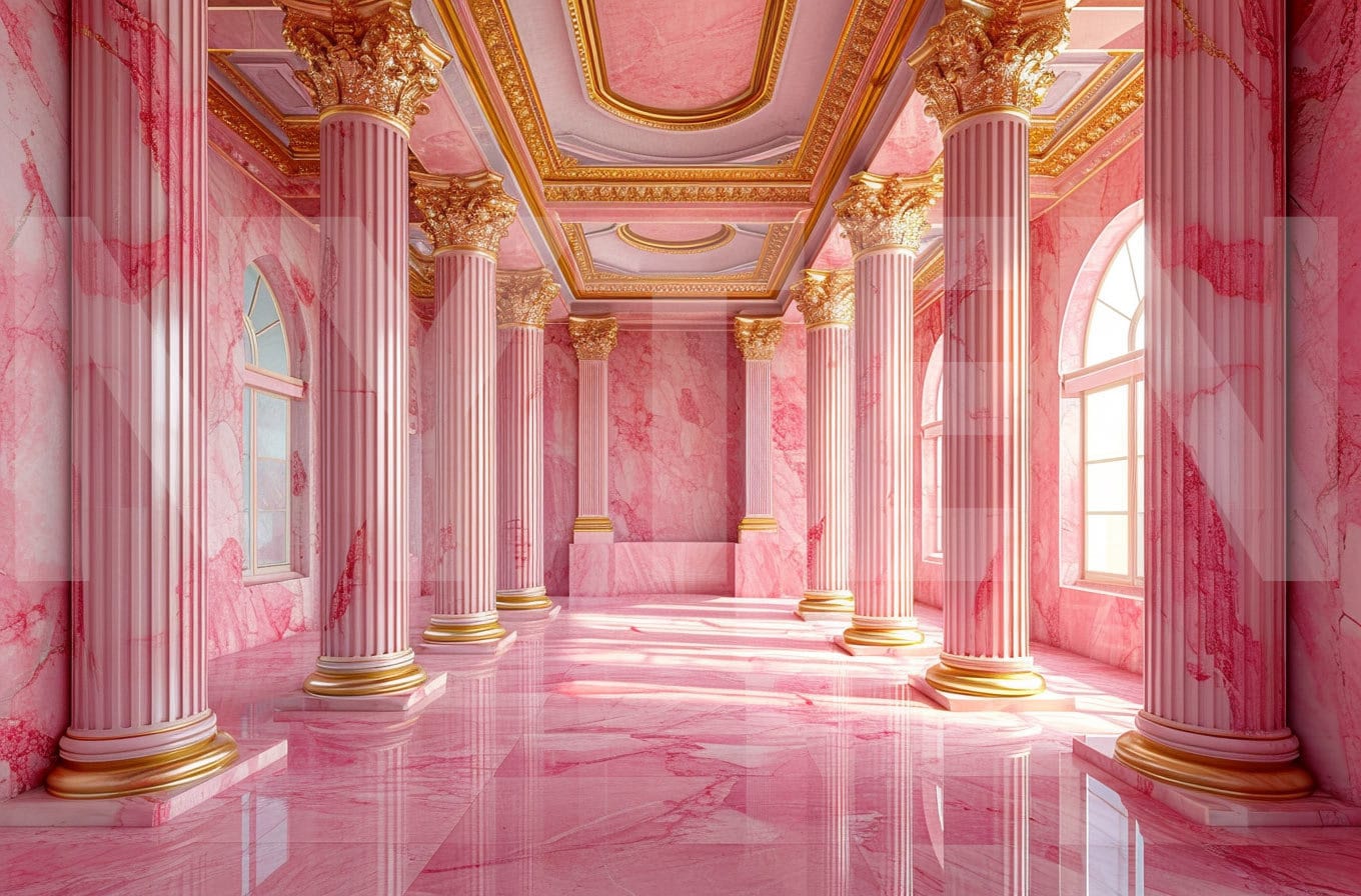 Pink Marble Room Digital Backdrop: Opulent Wedding Photography (JPG ...
