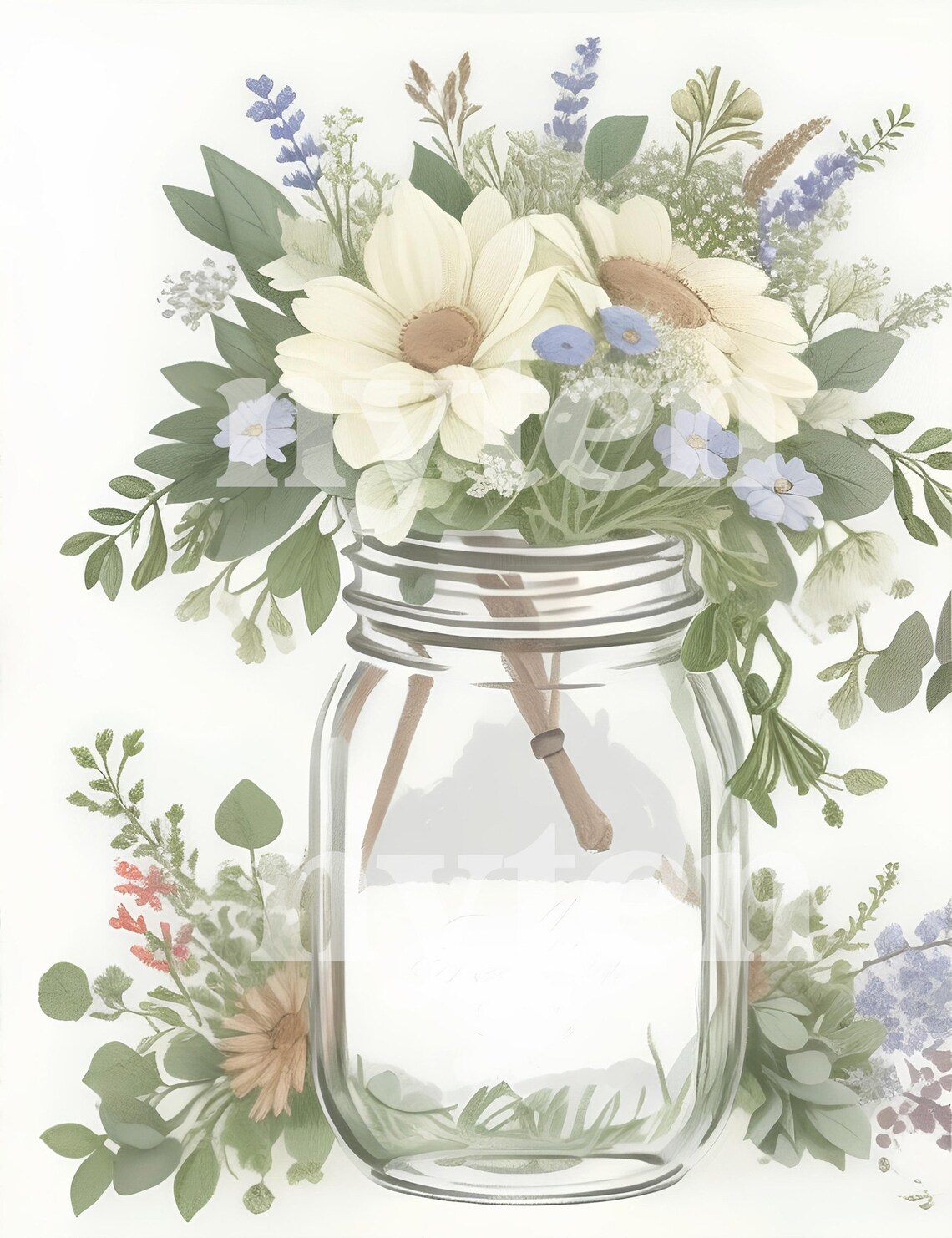 Clip Art Mason Jars Rustic Mason Jar Whimsical Graphics 12 High ...