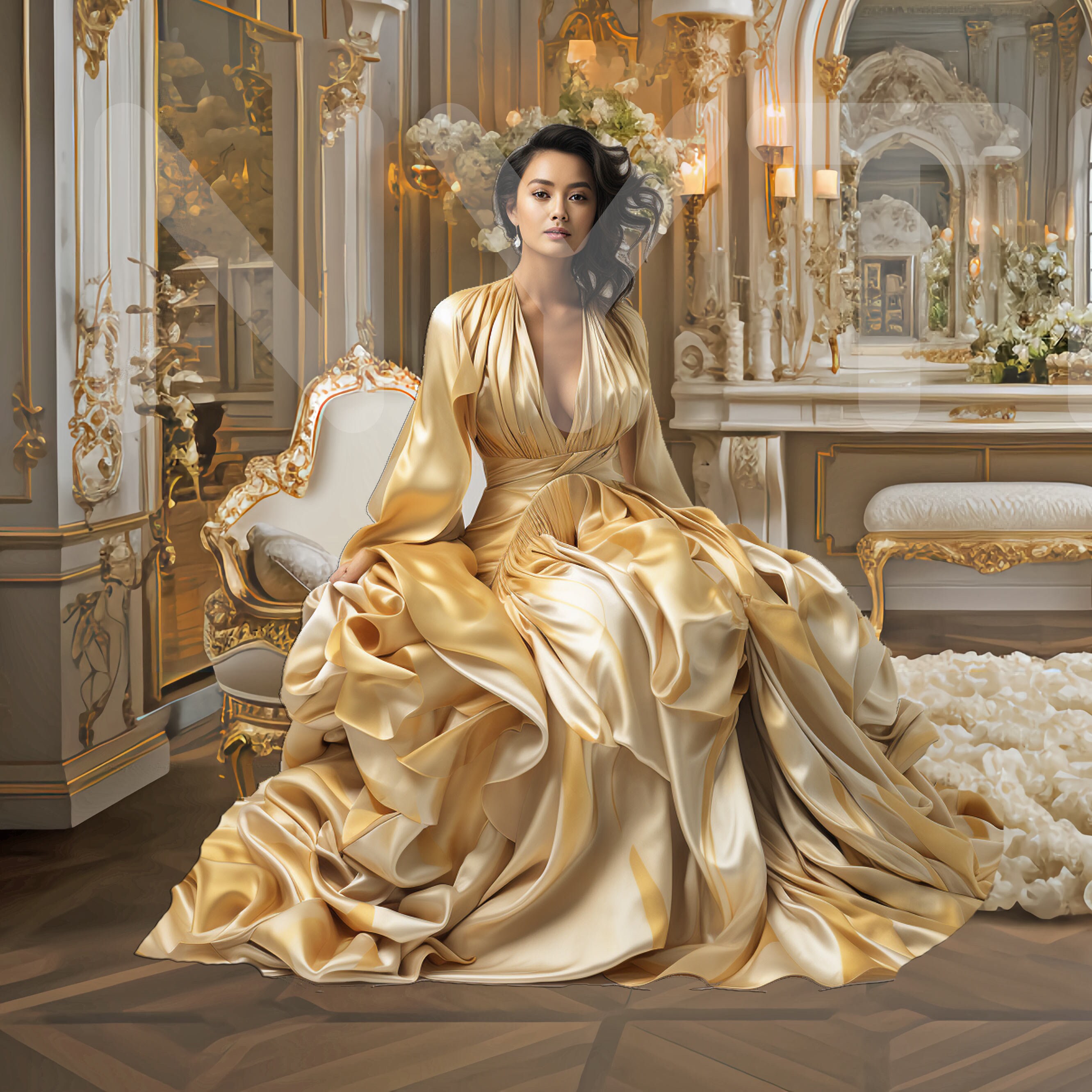 Baroque Dressing Room Digital Backdrop I, Photo Shoot Backdrop ...