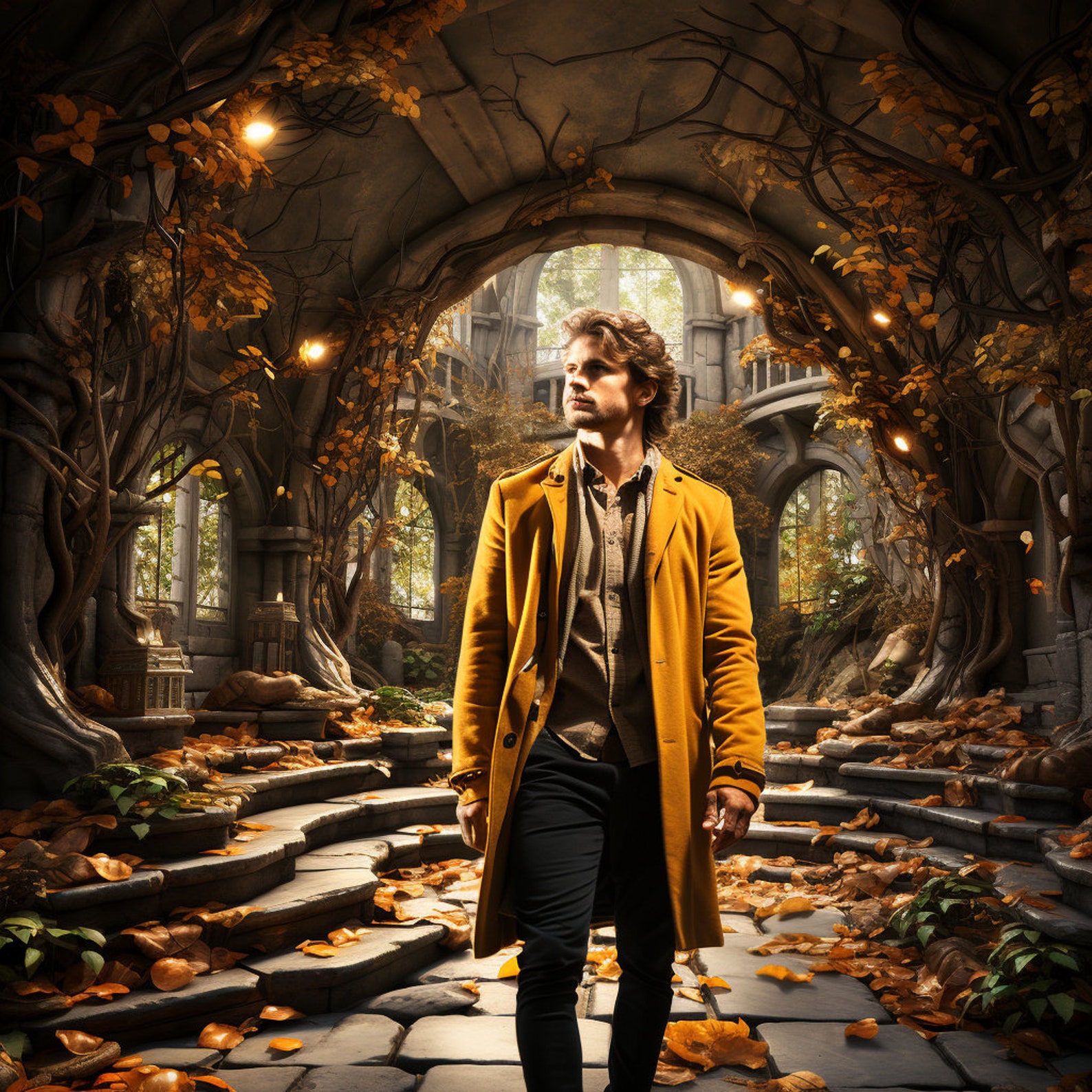 Fantasy Fall Forest Backdrop, Forest Arch Digital Backdrop, Overlays ...