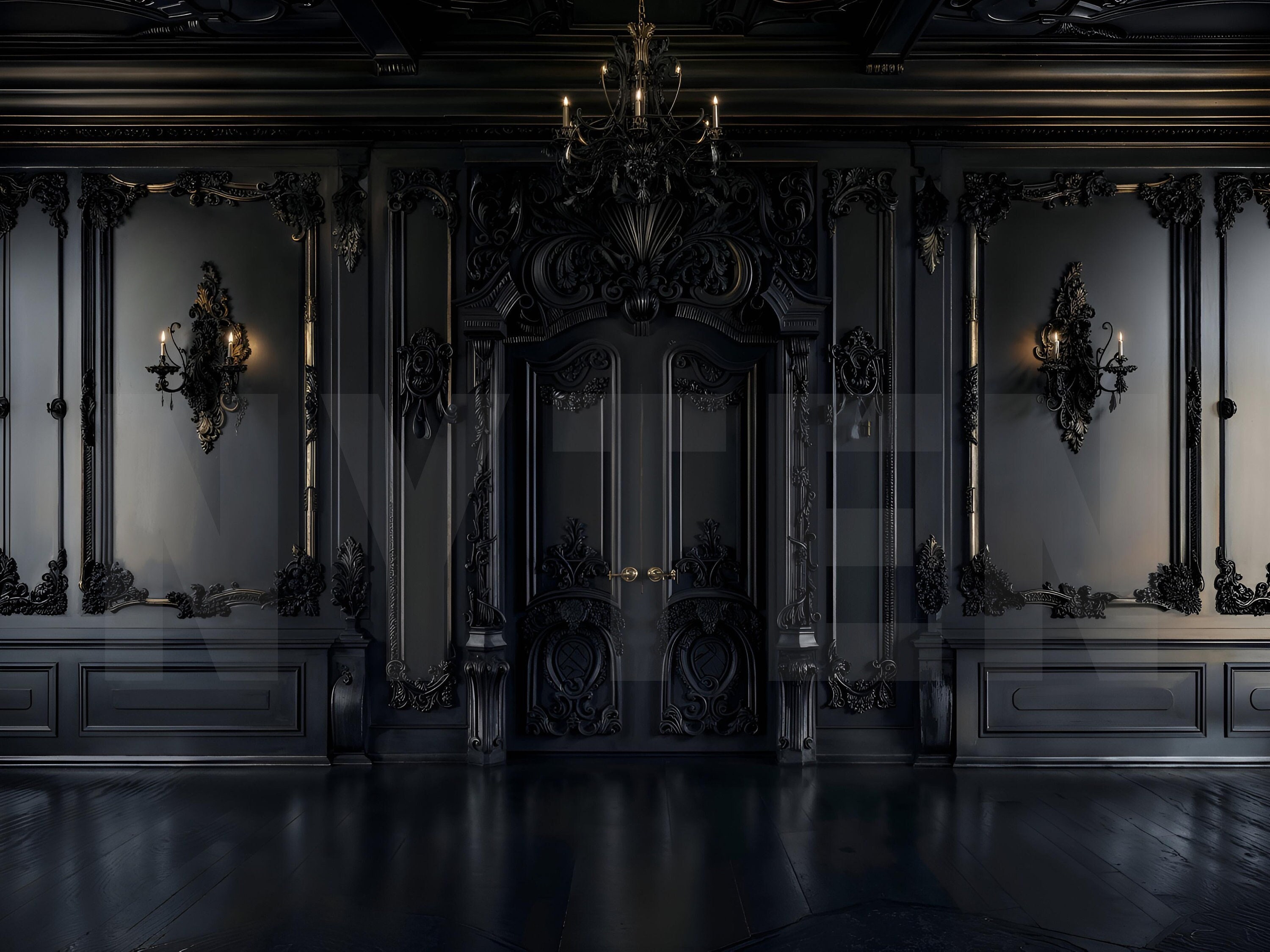 Paneling Digital Backdrop, Black Wood Paneled Room Photo Background - Etsy