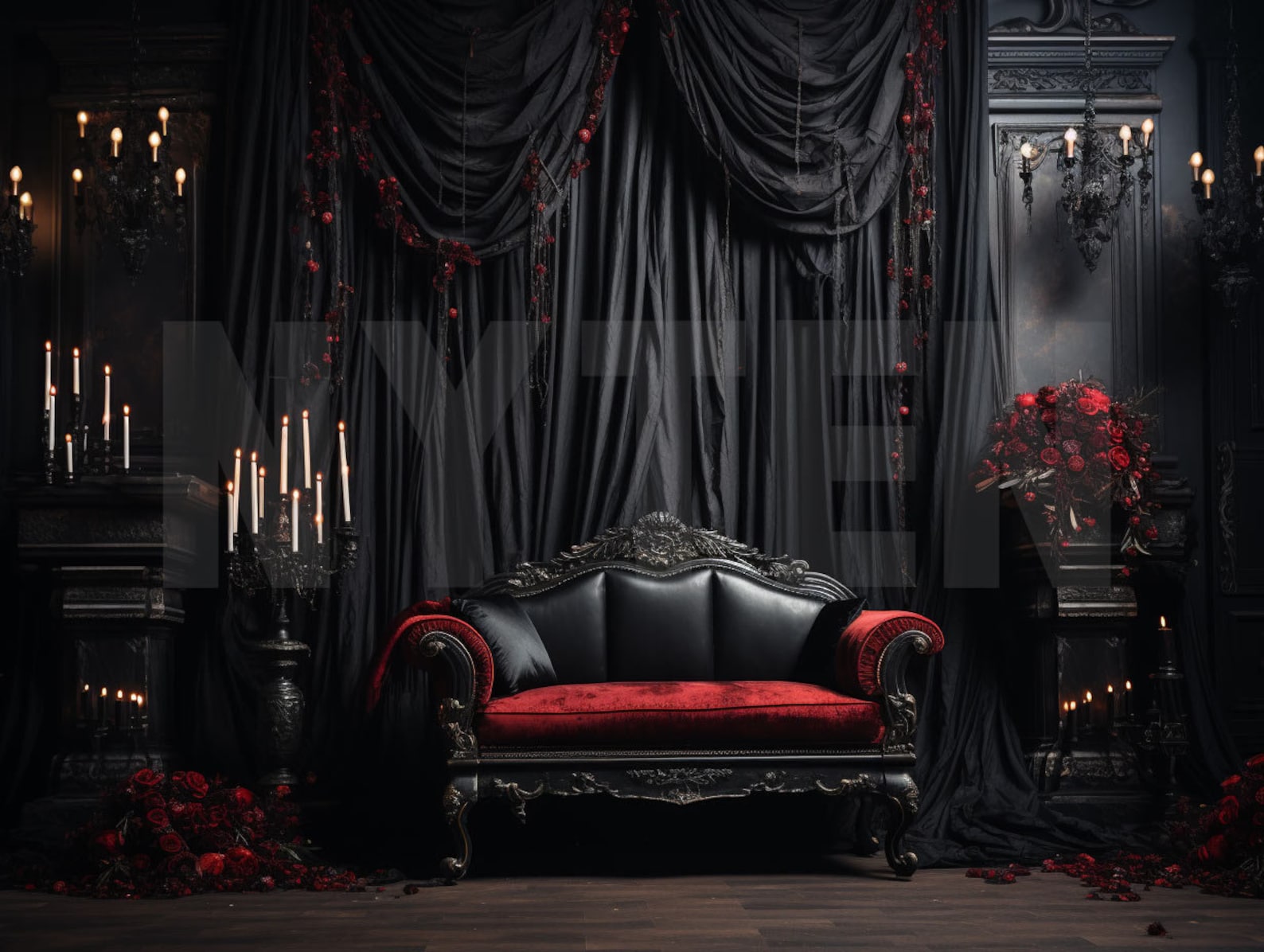 Gothic Mansion Backdrop, Goth Photo Backdrop, Studio Backdrop for ...