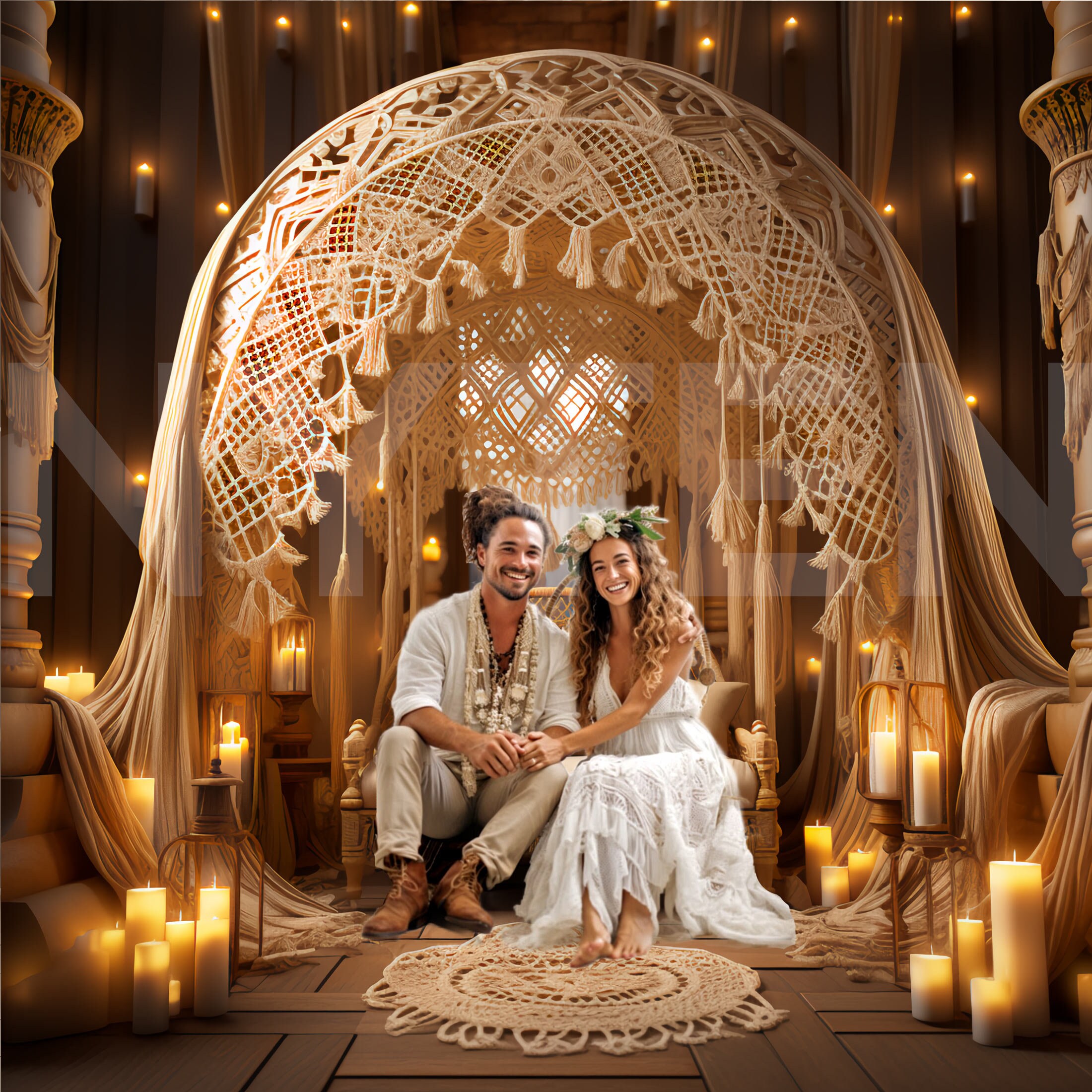 Romantic Rustic Boho Macrame Digital Backdrop , Overlays, Studio Backdrops, Wedding & Maternity ...