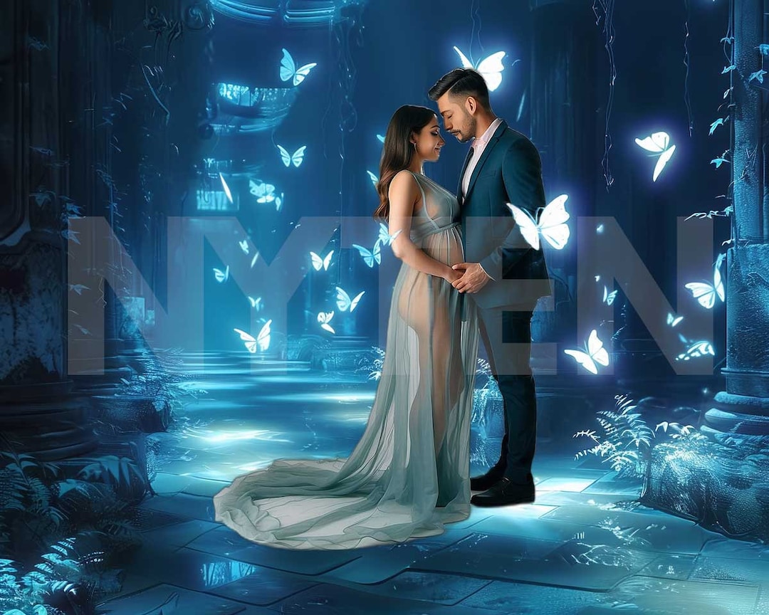 Enchanted Ruins Backdrop | Ethereal Butterfly Garden Digital Background ...