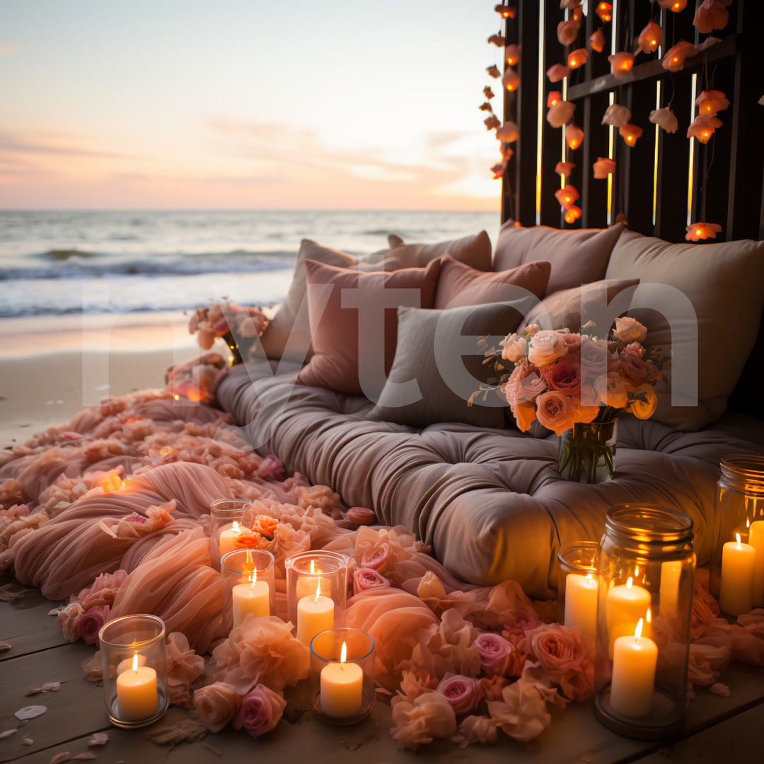 Romantic Beach Boho Digital Backdrop II , Overlays, Studio Backdrops ...