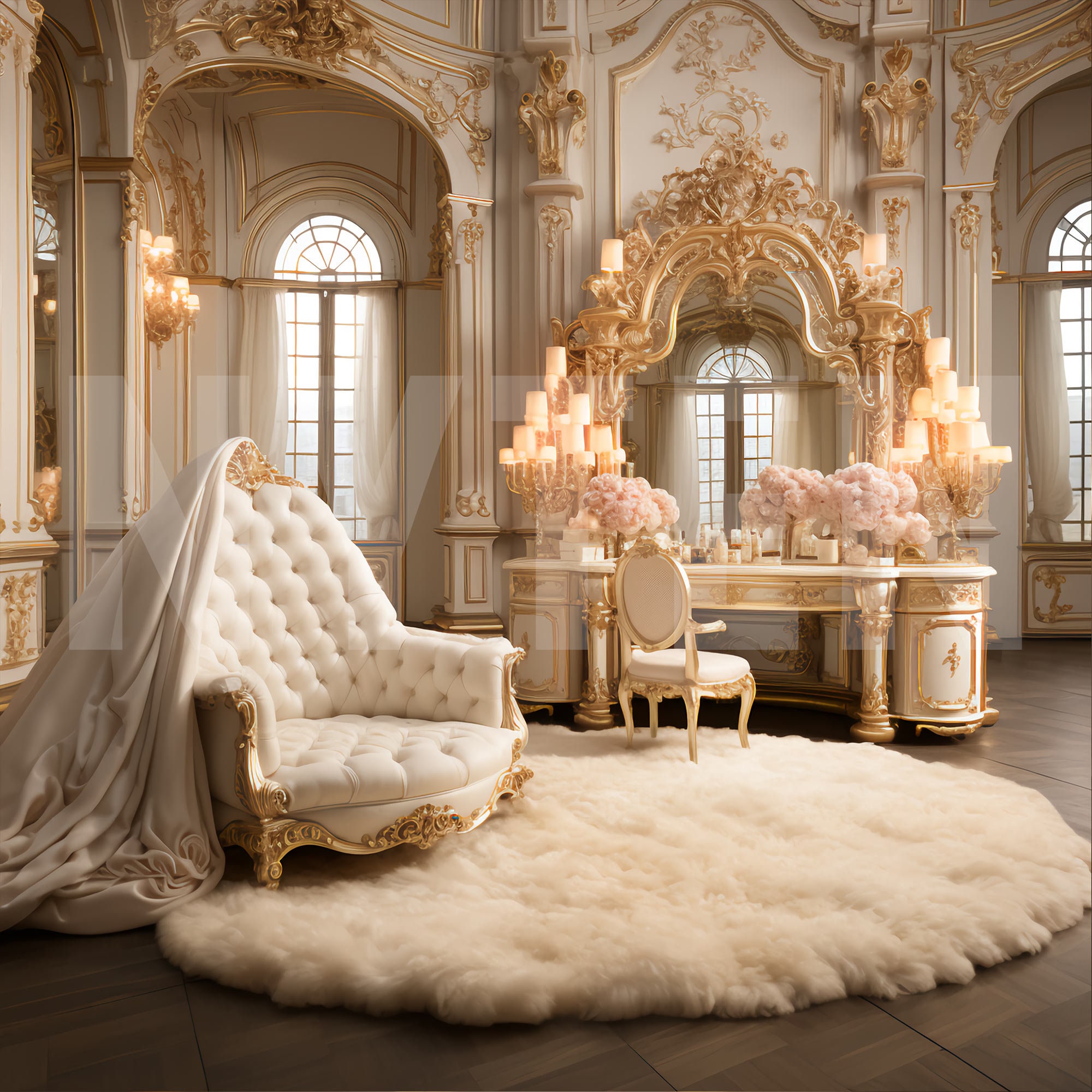 Opulent Baroque Dressing Room Backdrop Set, 11 Photo Shoot Backdrops ...