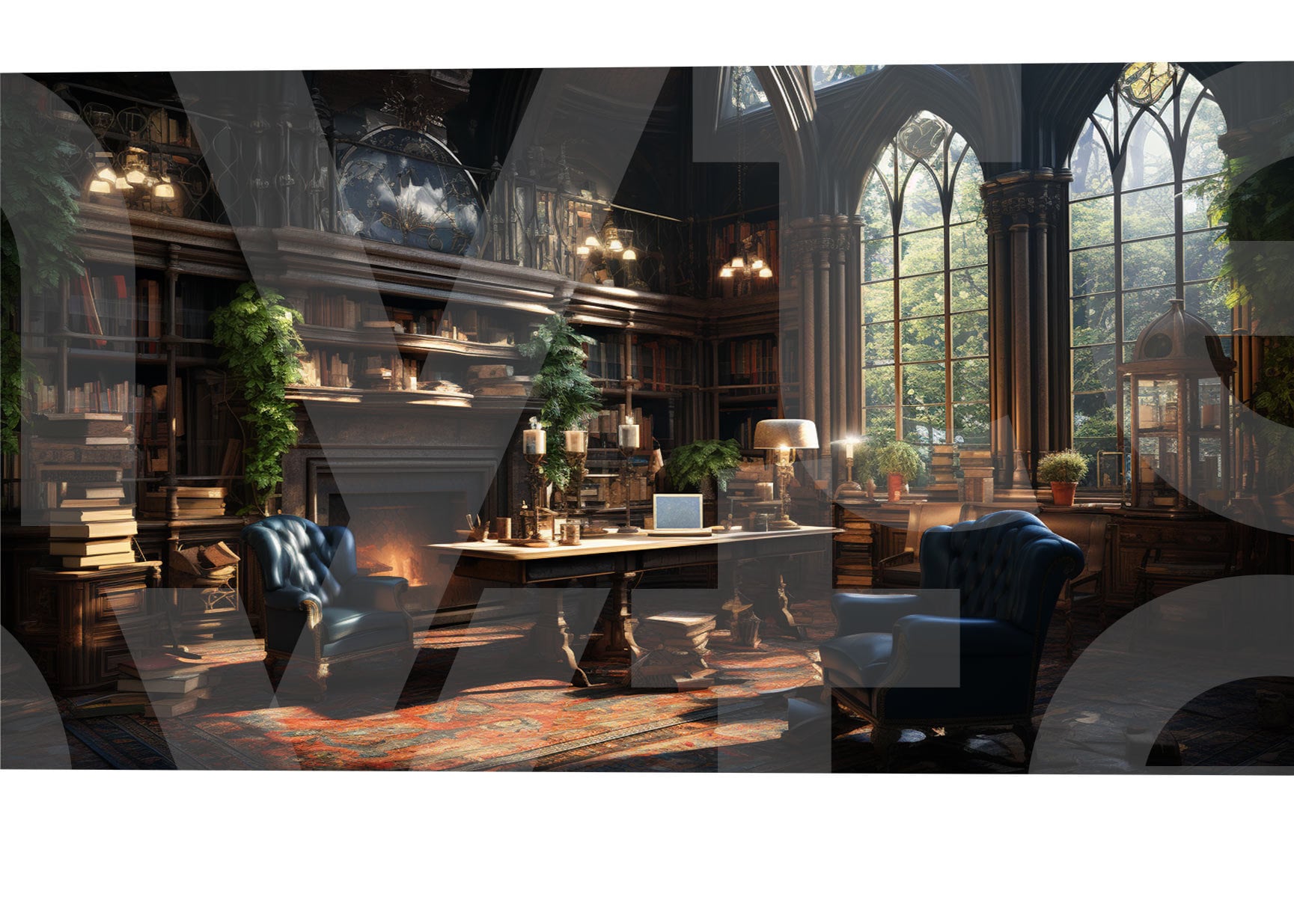 Zoom Dark Academia Home Library Virtual Background | 4 Zoom Backgrounds ...